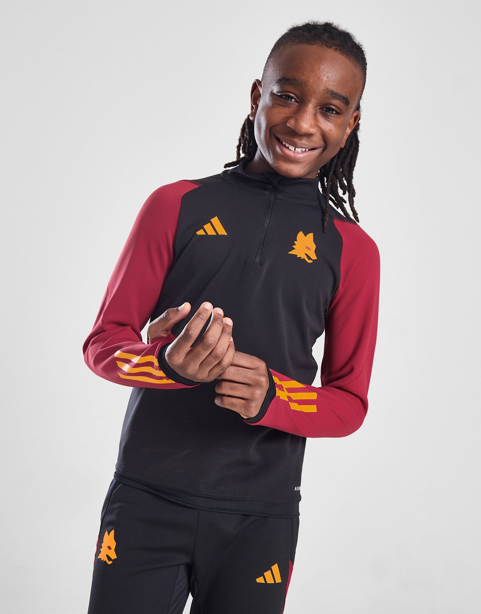 adidas AS Roma Training Track Top Junior em Preto | JD Sports
