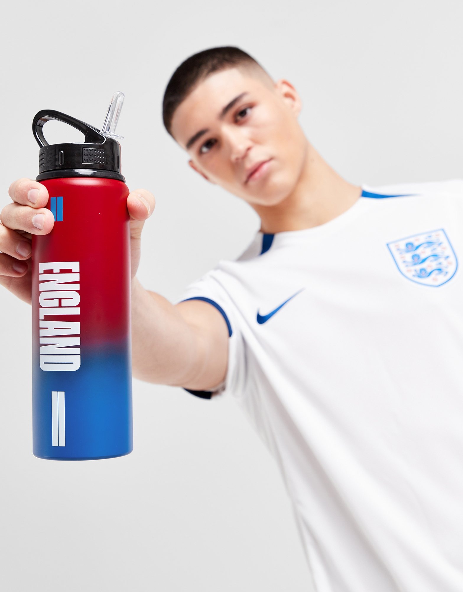 Red Official Team England FA Fade Water Bottle | JD Sports