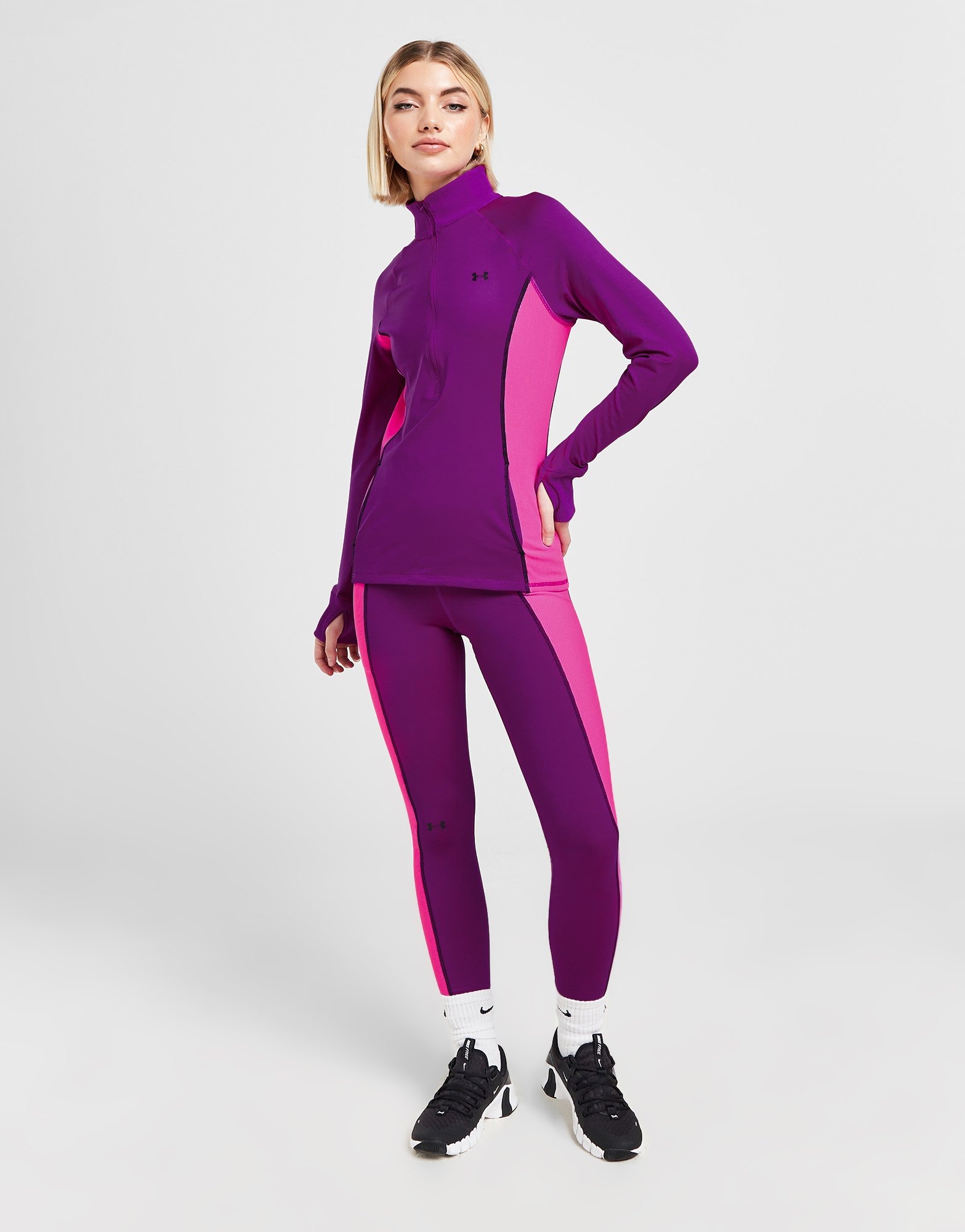 Pink Under Armour Cold Weather Leggings Jd Sports Uk