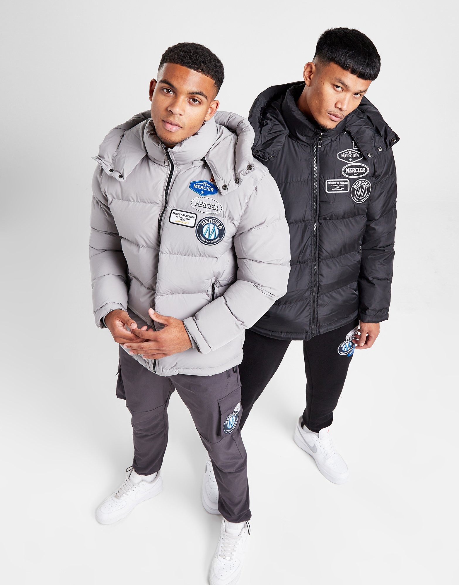 MERCIER Badge Puffer Jacket Grau - JD Sports Deutschland