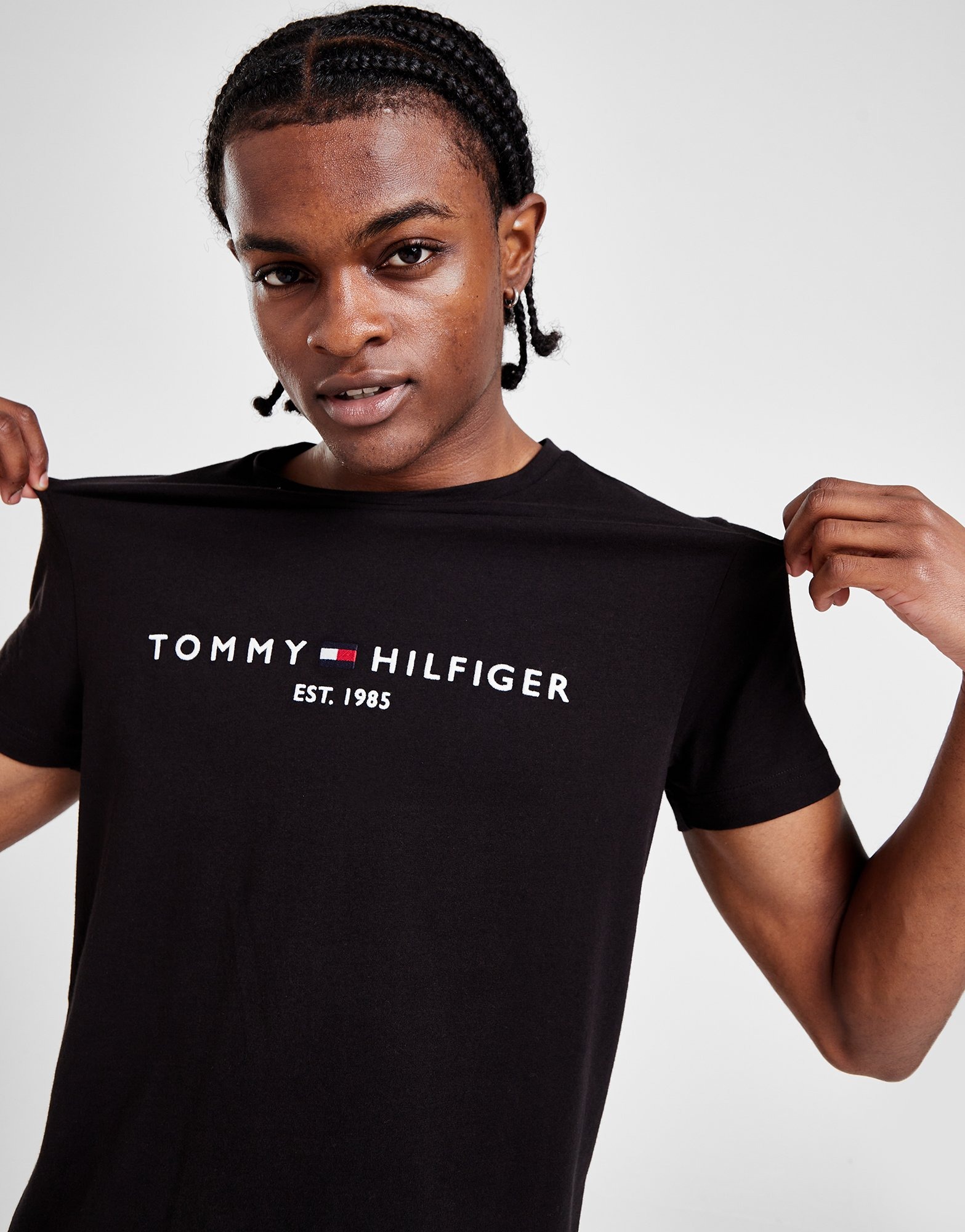 Tommy Hilfiger T-shirt Logo Brodé Homme Noir- JD Sports France