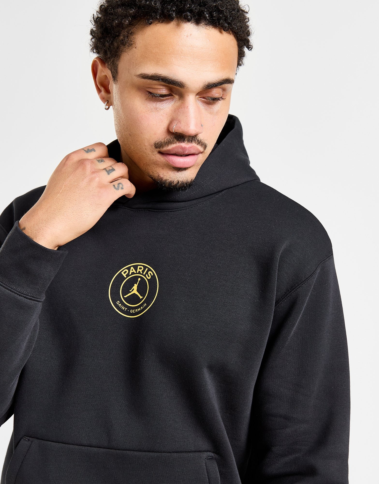Black Jordan Paris Saint Germain Fleece Pullover Hoodie - JD Sports Ireland