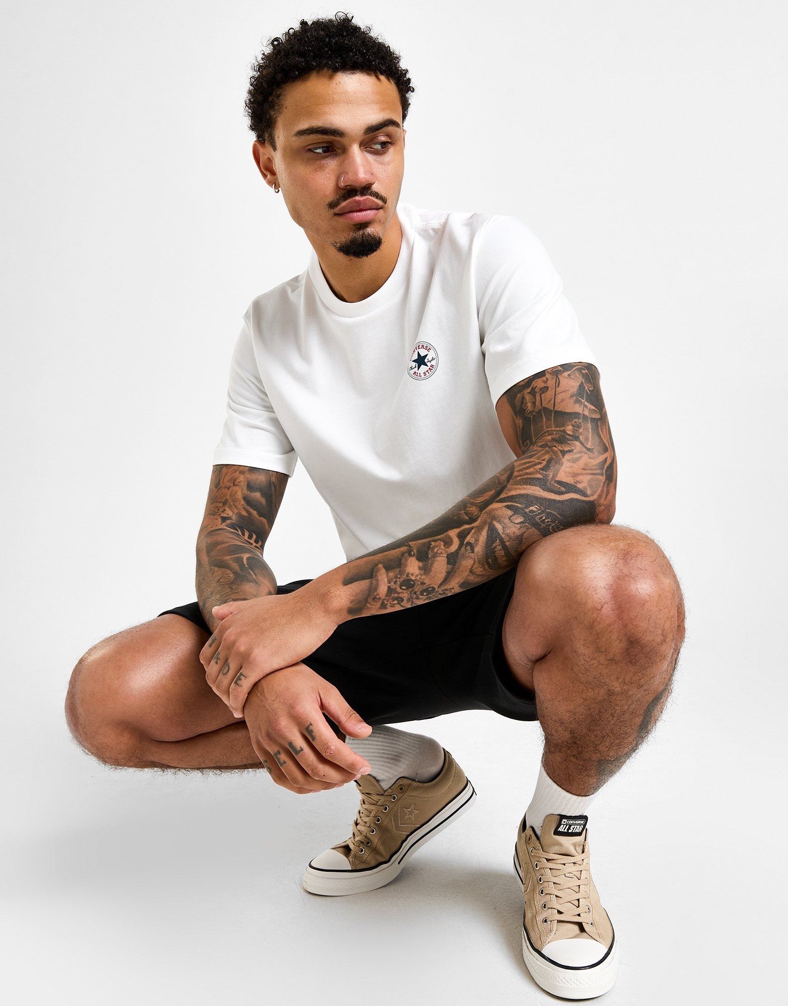 White Converse Patch T-Shirt | JD Sports UK