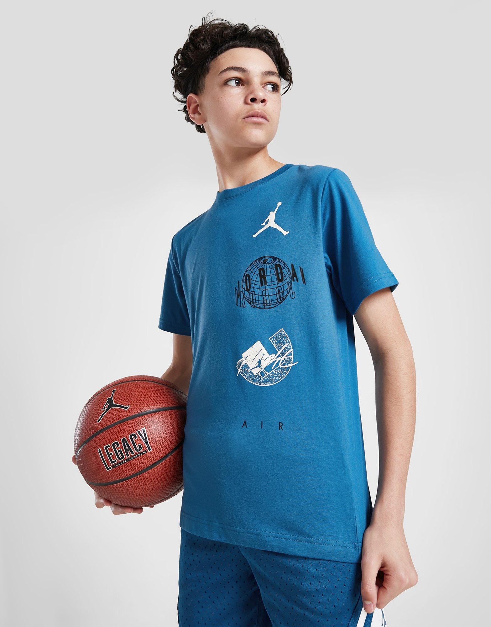 Blue Jordan Air Globe Repeat T-shirt Junior - JD Sports