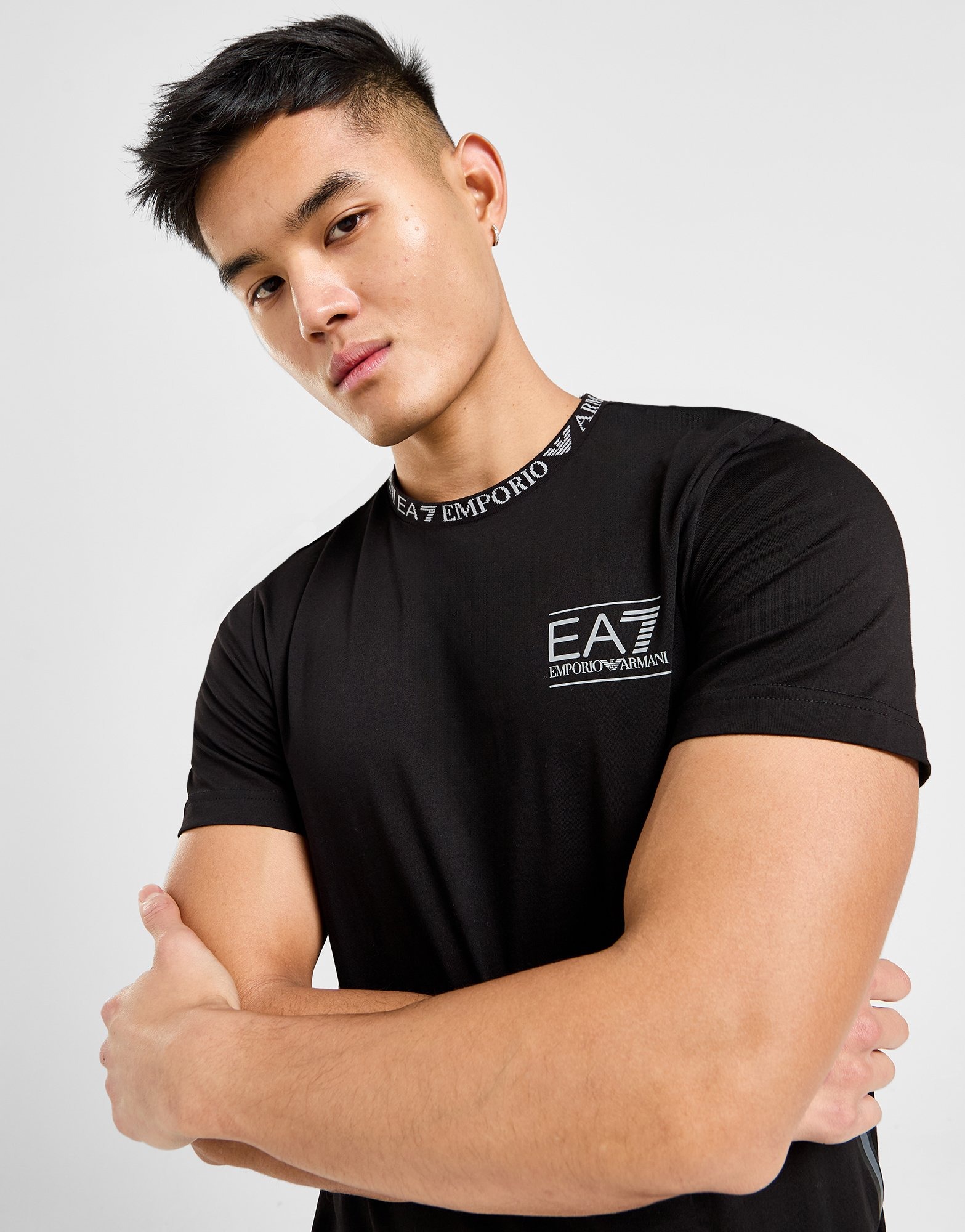 Black Emporio Armani EA7 Ringer T-Shirt | JD Sports