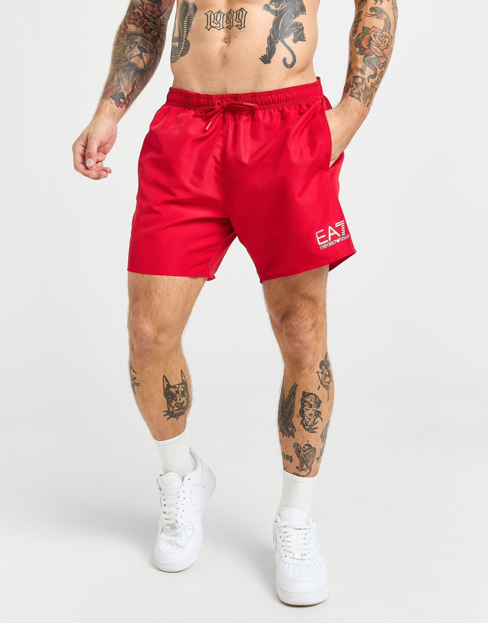Red EA7 SML LOGO SWM - JD Sports Ireland