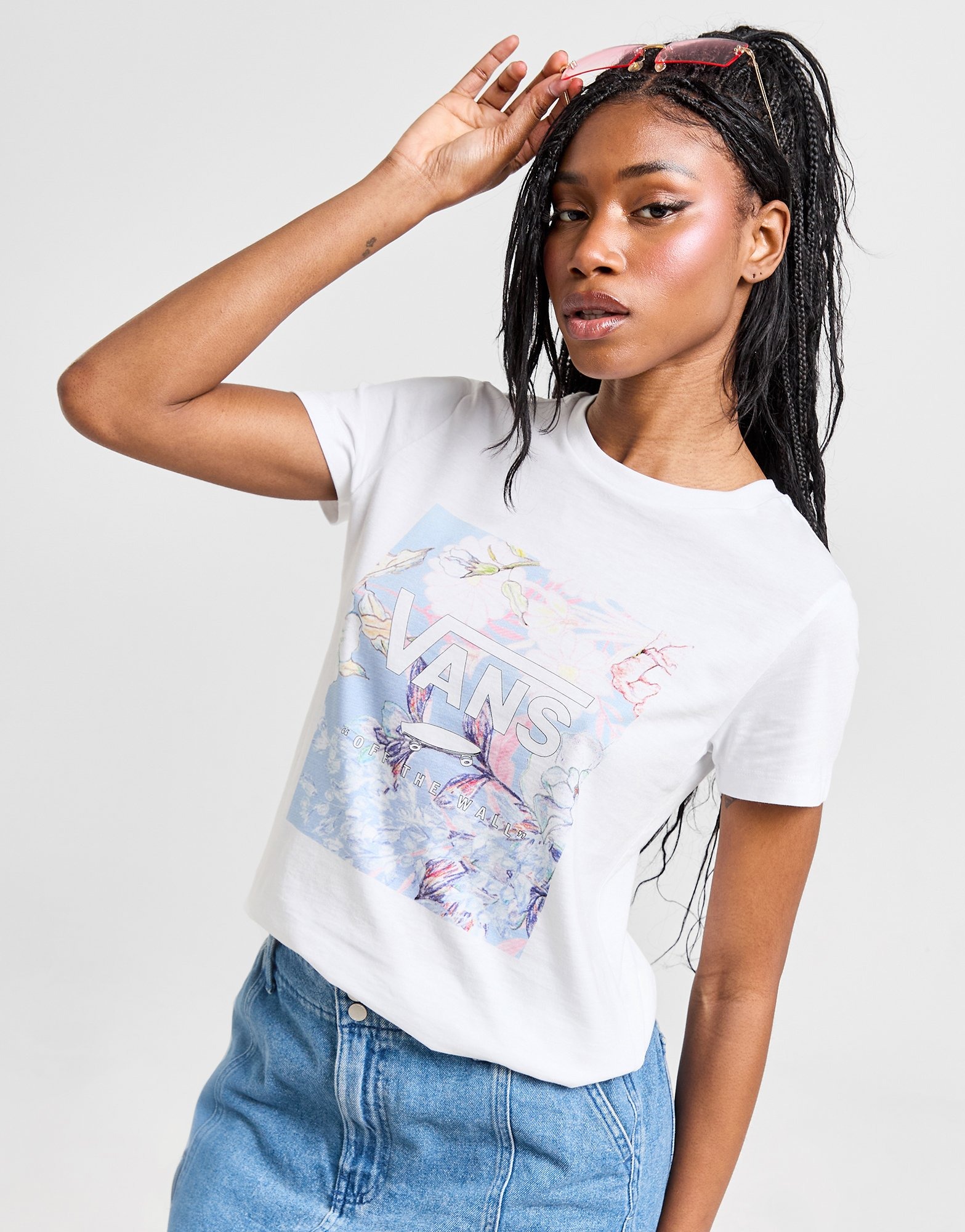 Vans Maglia Boxy Flower in Bianco | JD Sports