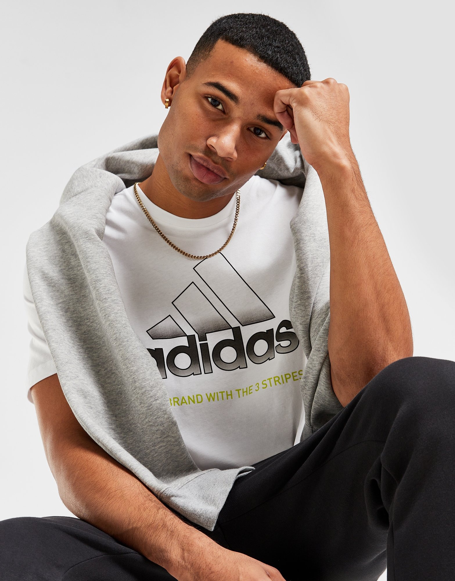 White Adidas Badge Of Sport Fade T Shirt Heren Jd Sports