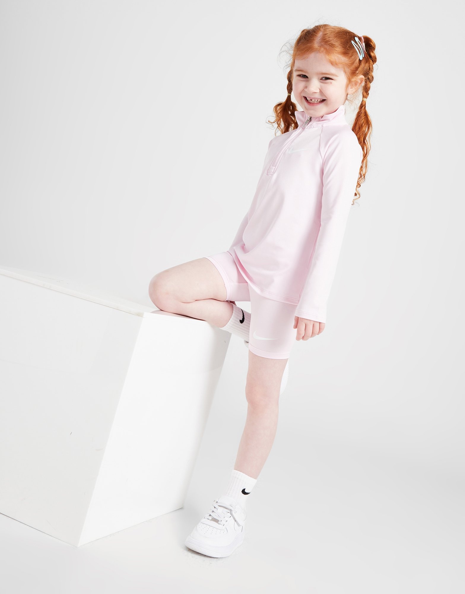 Pink Nike Girls' Pacer 1/4 Zip Top/Shorts Set Children - JD Sports Ireland