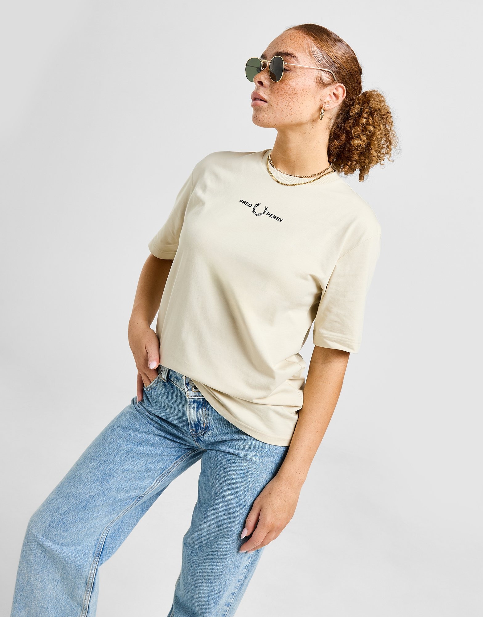 Fred Perry Maglia Logo in Bianco | JD Sports
