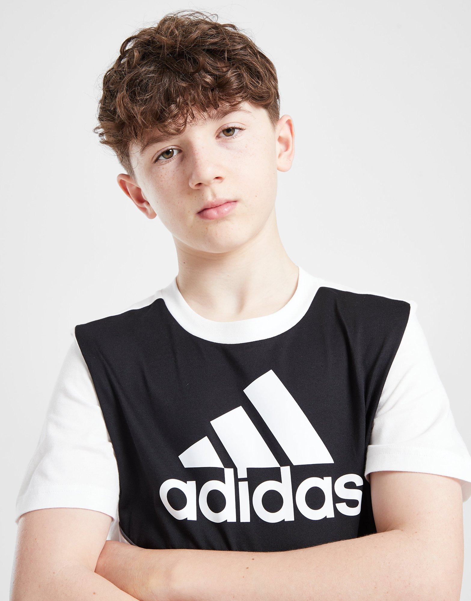 WHITE adidas Colour Block Logo T-Shirt Junior | JD Sports