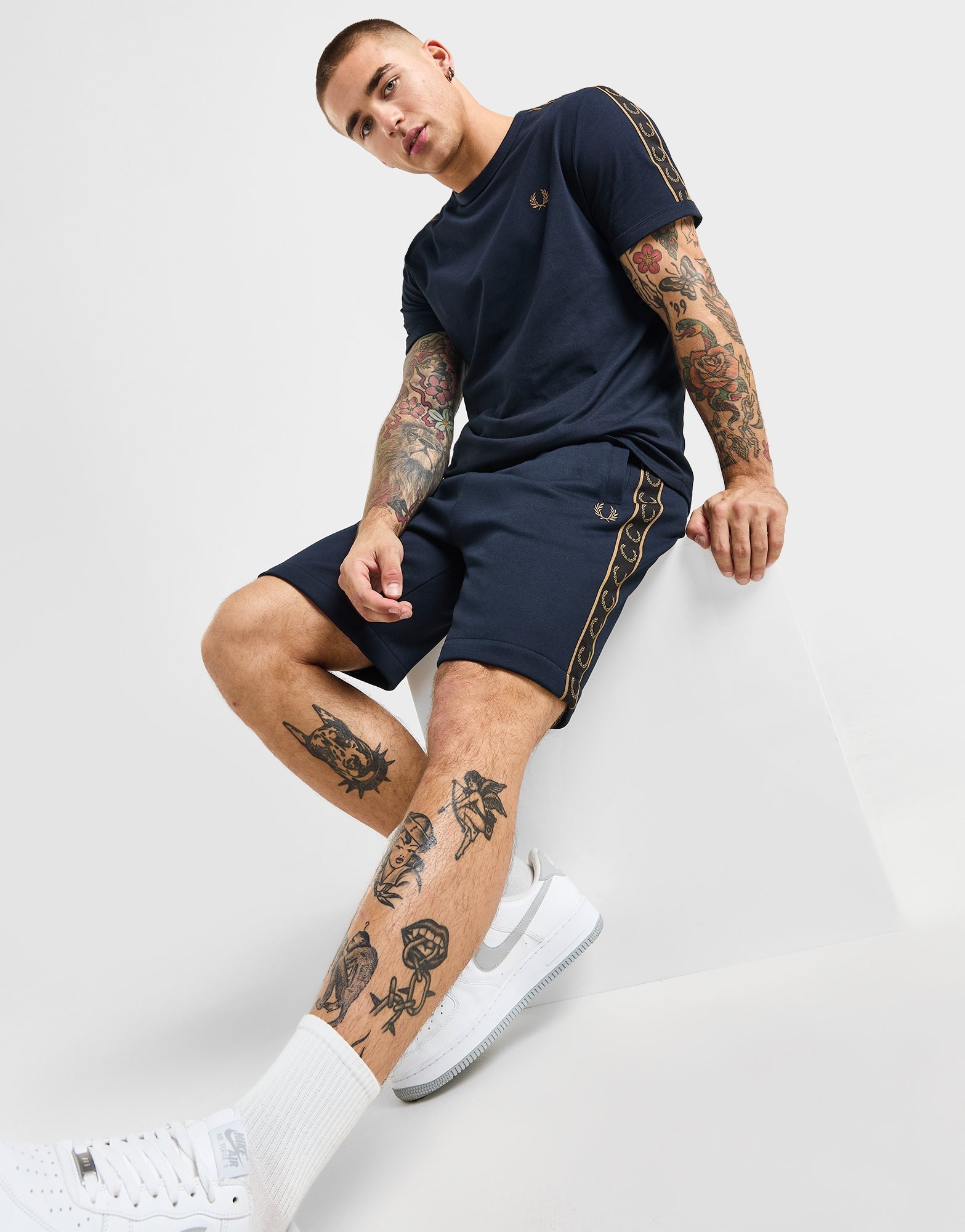 Blue Fred Perry Tape Shorts - JD Sports Global
