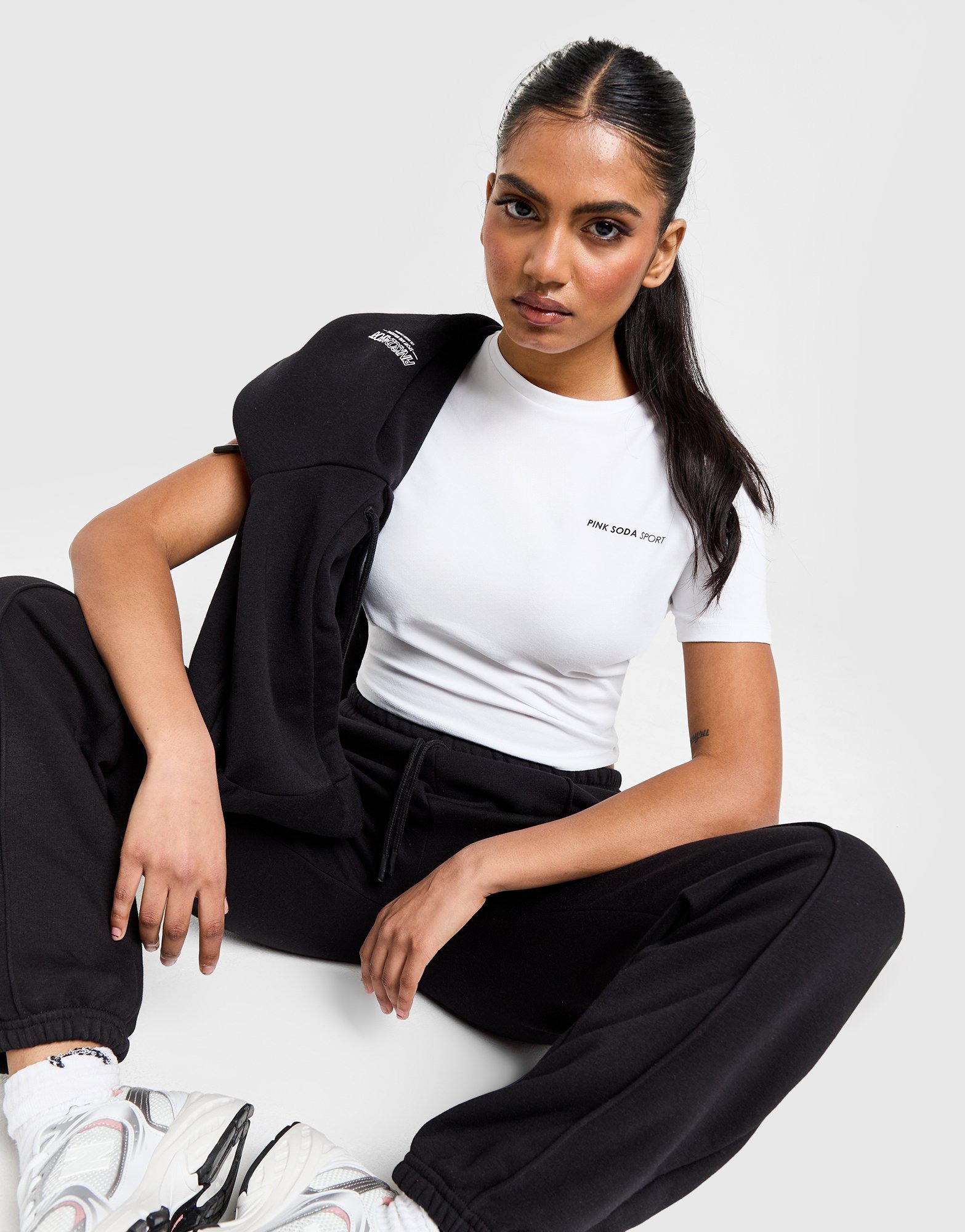 White Pink Soda Sport Prana Slim Crop T-Shirt - JD Sports Ireland