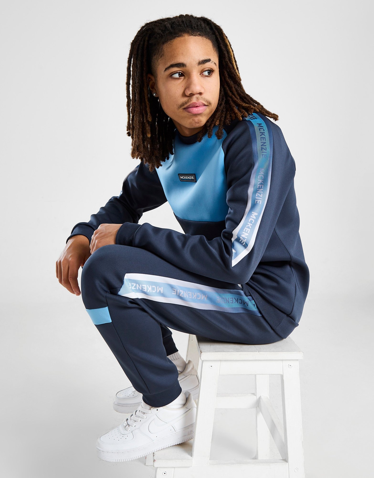 Blue McKenzie Glint Poly Crew Sweatshirt Junior - JD Sports