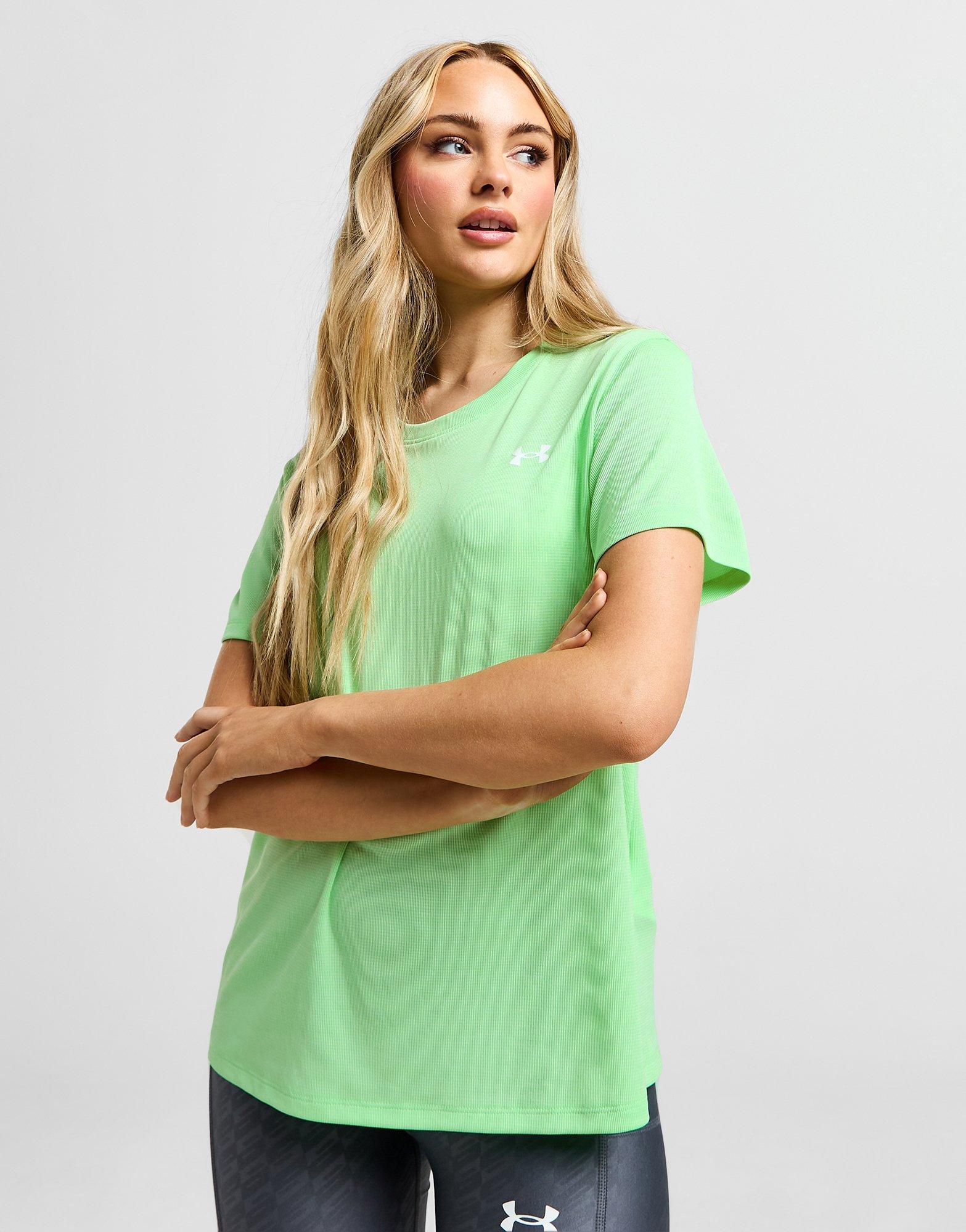 Under armour t shirts women green store
