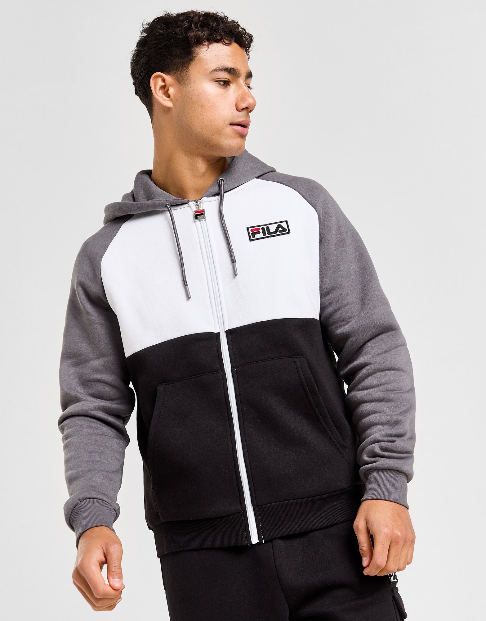 Grey Fila Neville Full-Zip Hoodie - JD Sports Global