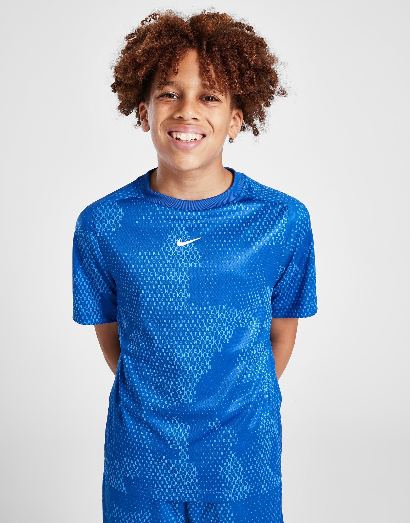 Blue Nike All-Over Print All-Day Play T-Shirt Junior | JD Sports UK
