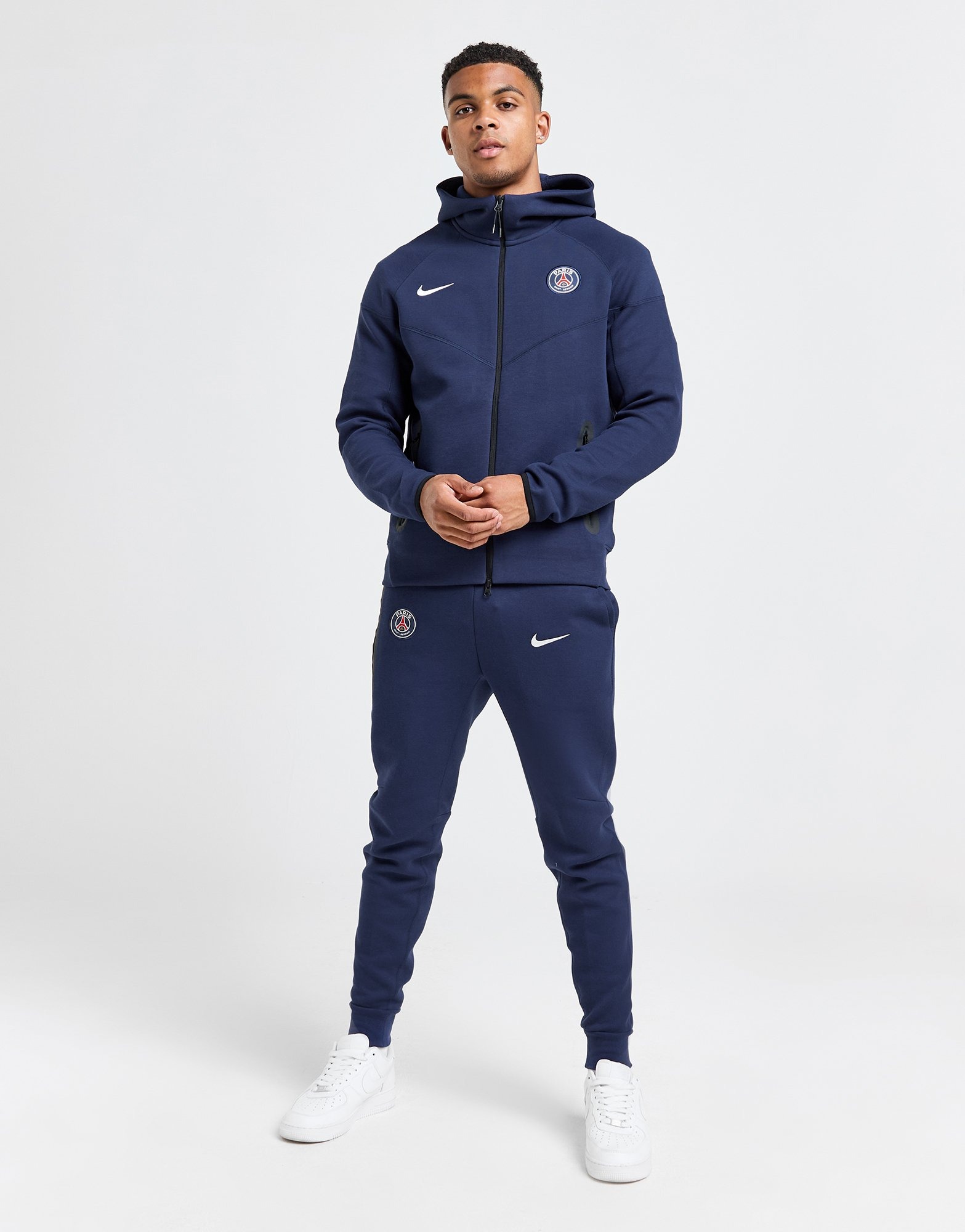 Midnight Navy White Nike Paris Saint Germain Tech Fleece Joggers | JD ...