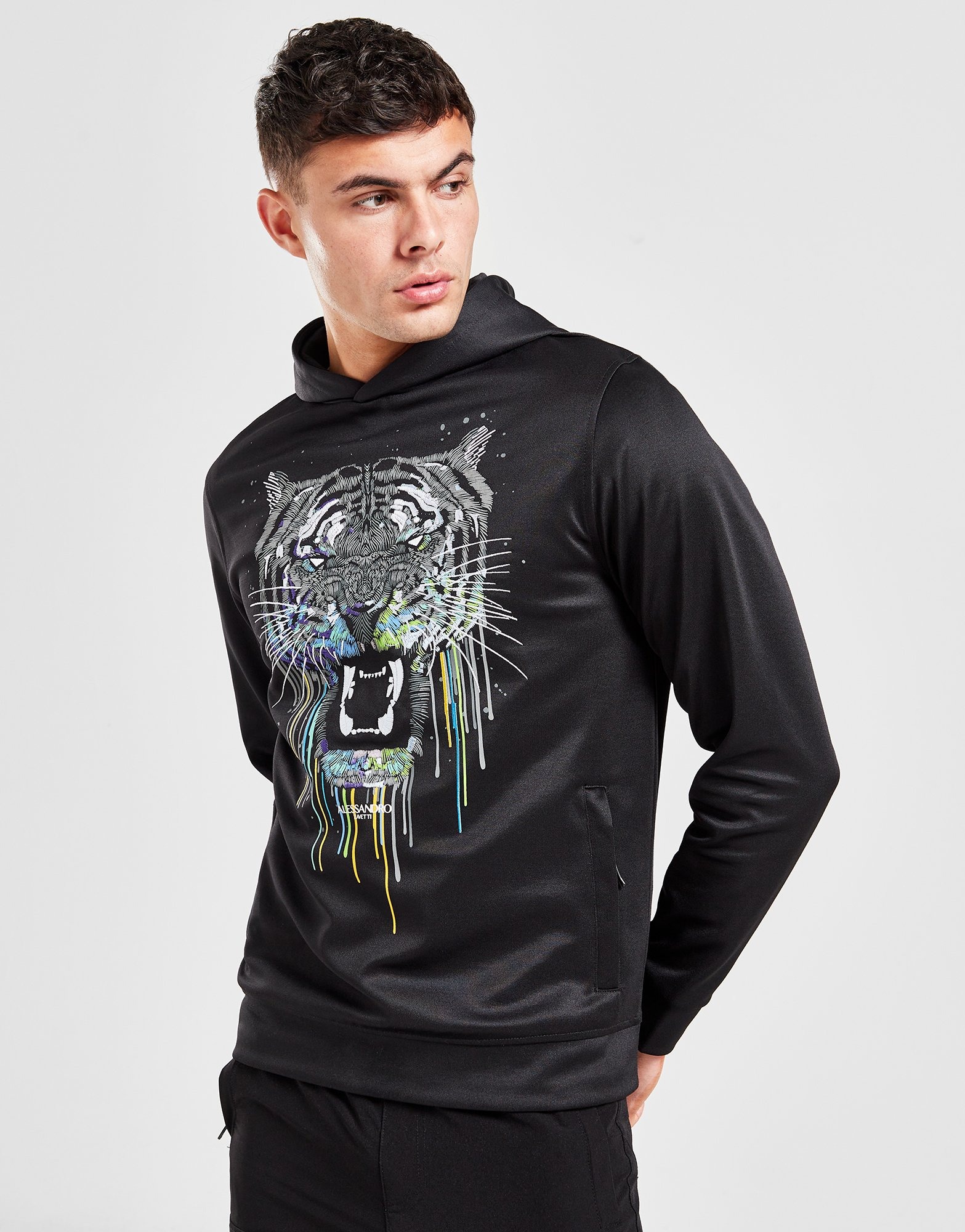 Alessandro Zavetti Growler Paint Drip Hoodie Schwarz - JD Sports ...