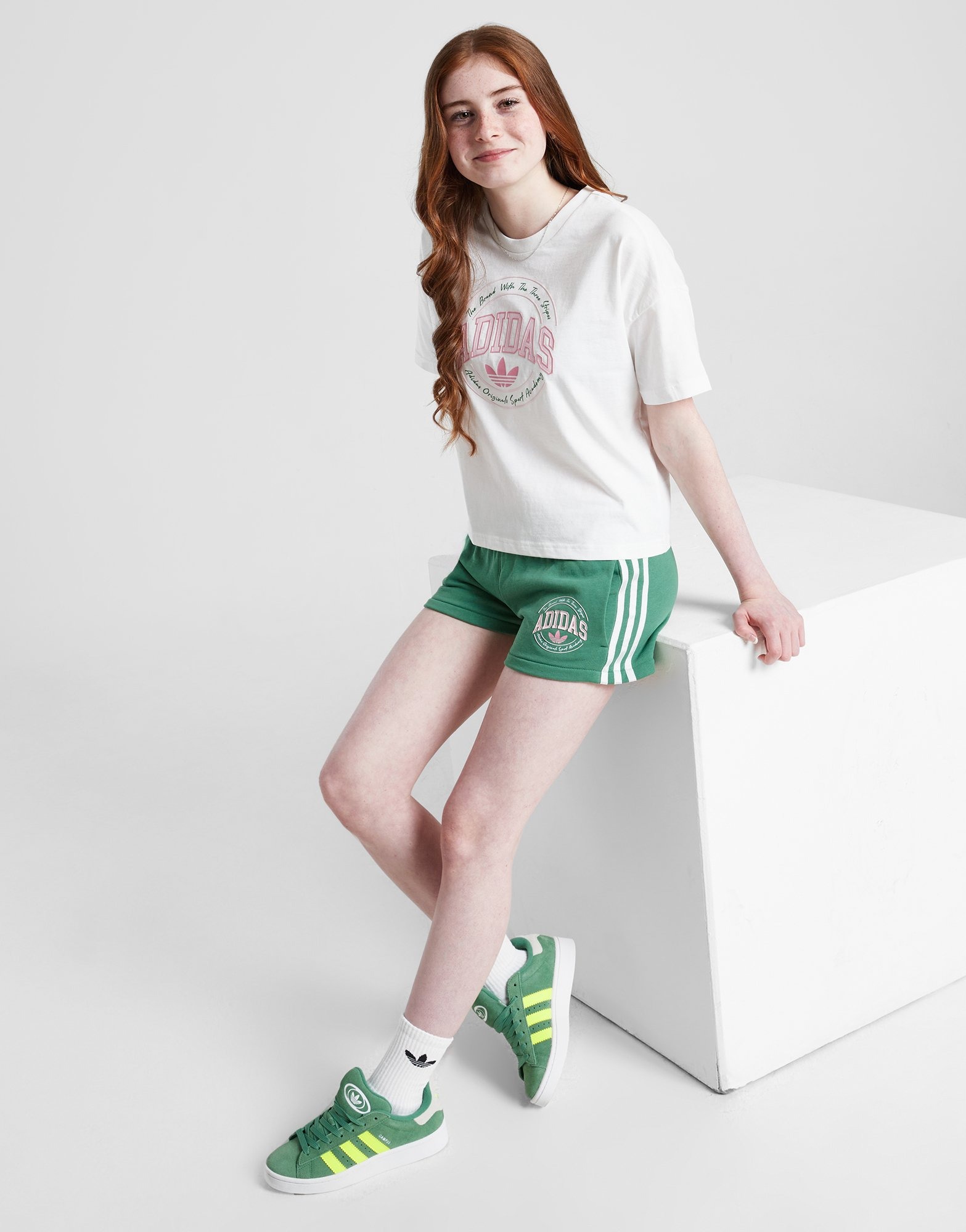 Green adidas Originals Girls' Varsity Shorts Junior - JD Sports