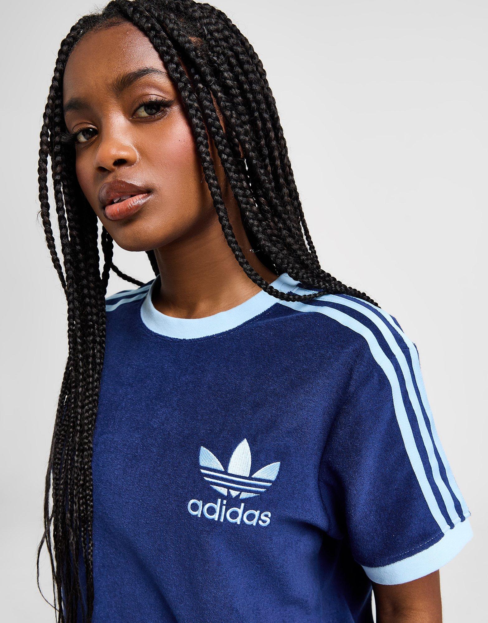 Blue adidas Originals 3-Stripes Towelling T-Shirt - JD Sports NZ