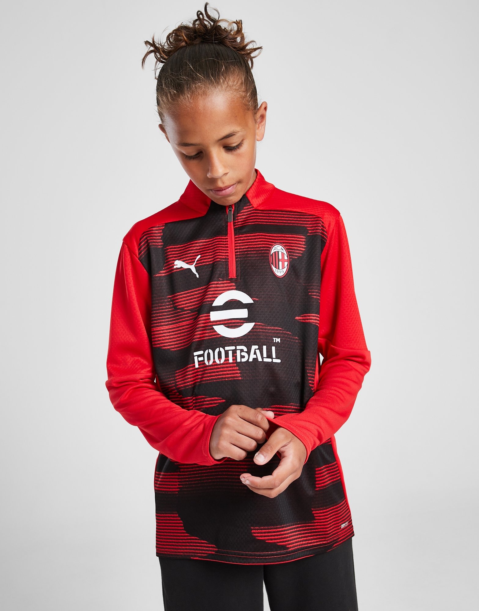 Red PUMA AC Milan Pre Match 1/4 Zip Top Junior - JD Sports Global