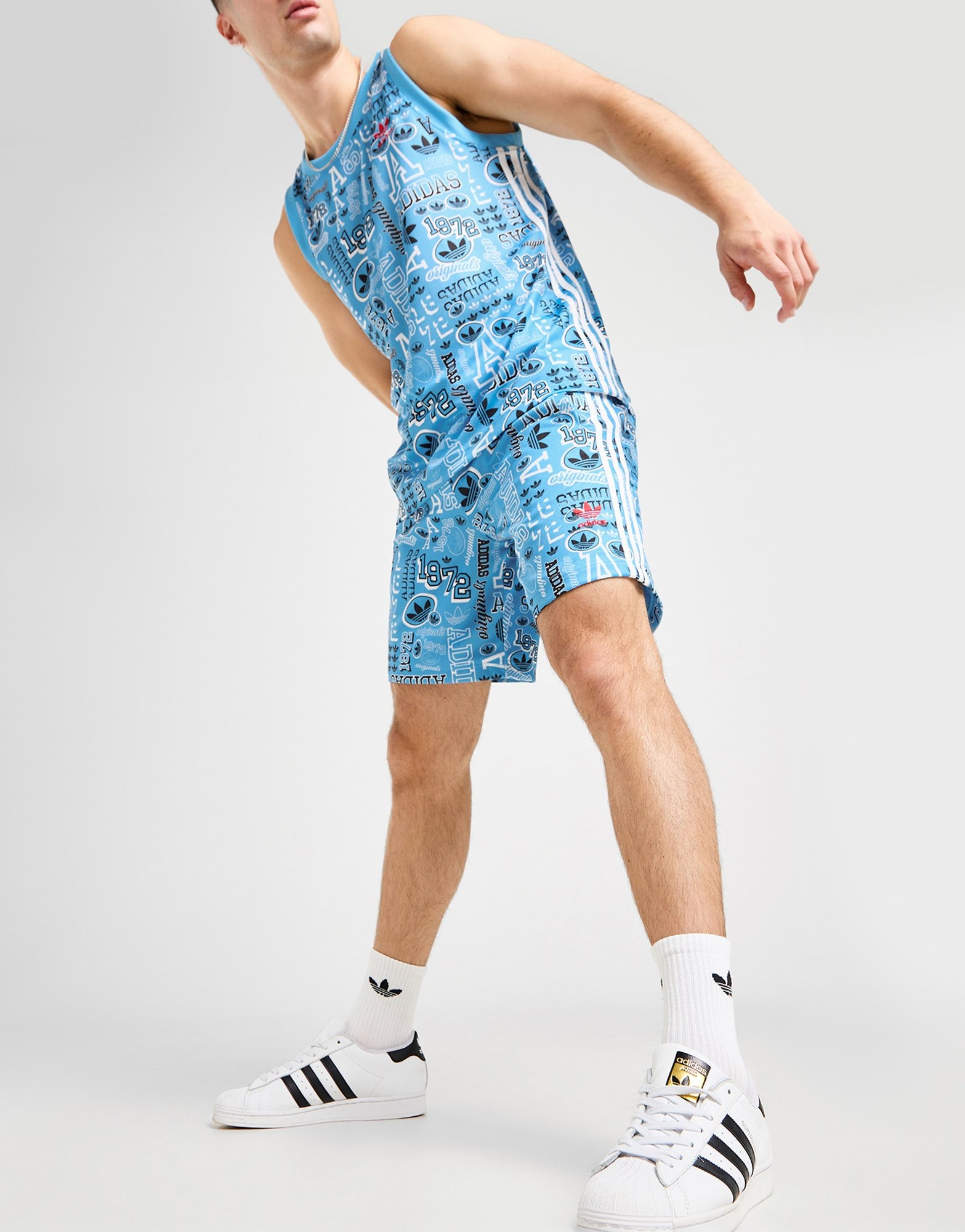Blue adidas Originals Sticker Basketball Shorts - JD Sports NZ