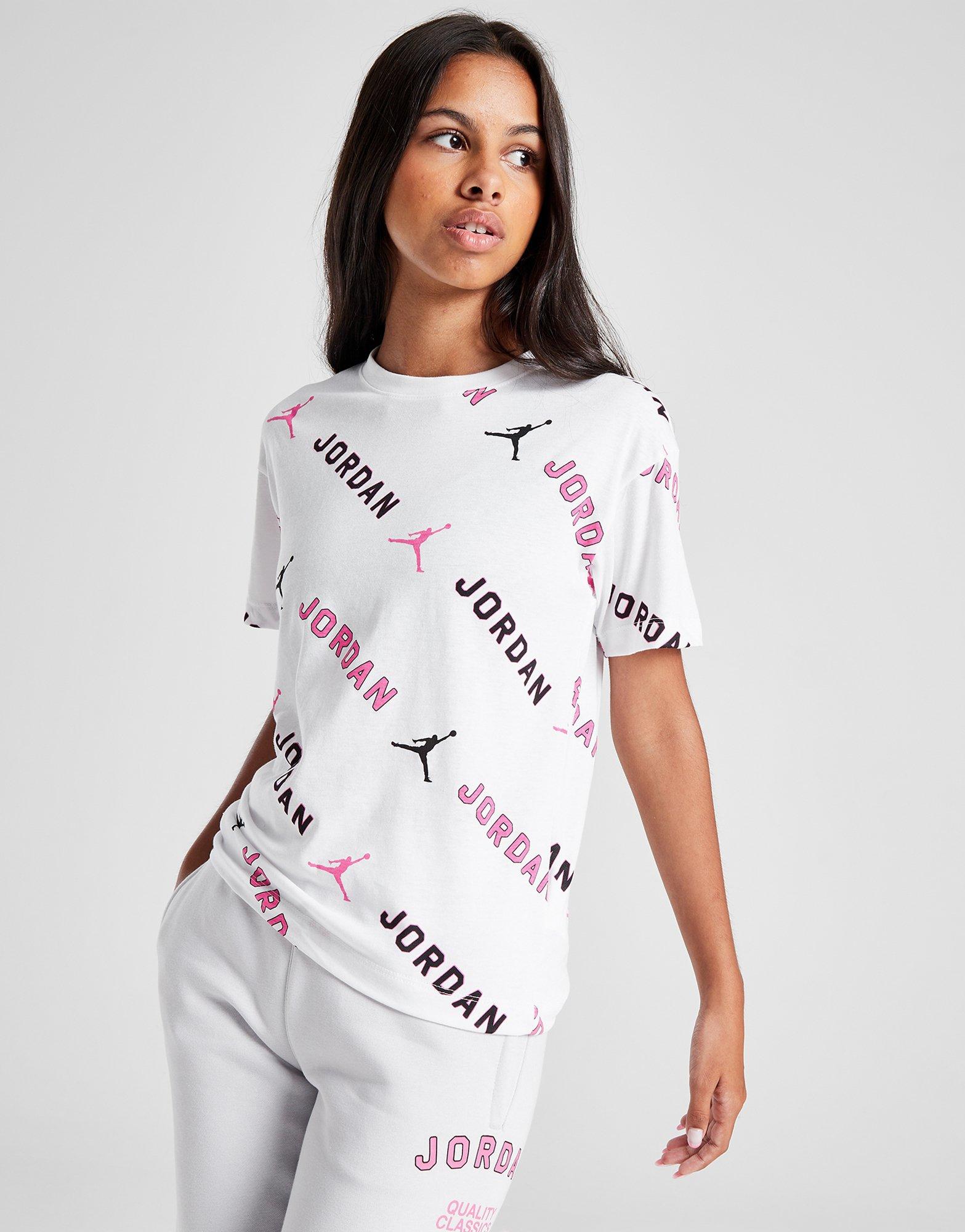 Jordan Girls All Over Print T Shirt Junior