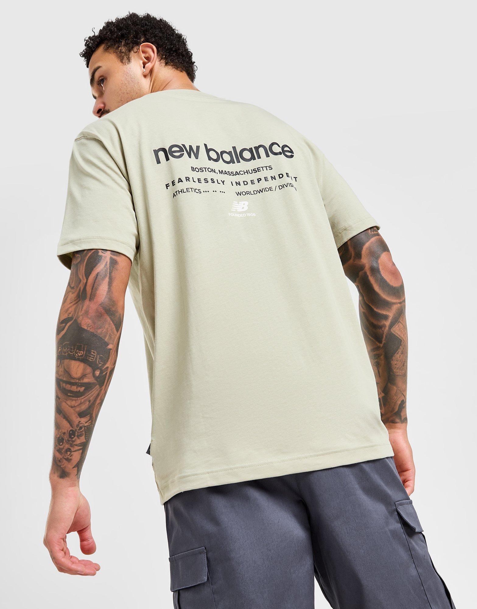 Green New Balance Linear Back Hit T-Shirt | JD Sports