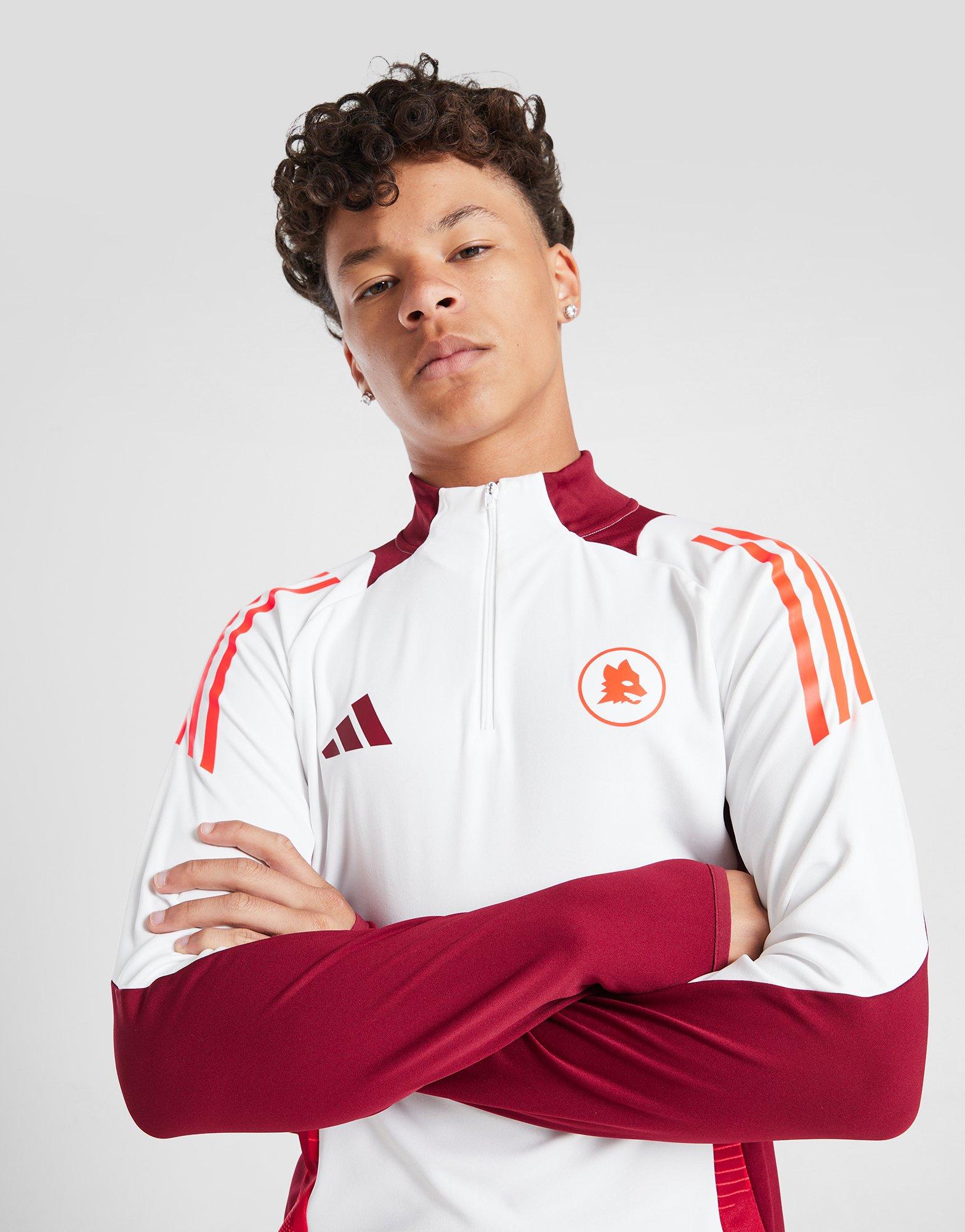 White adidas As Roma Training Track Top Junior - JD Sports