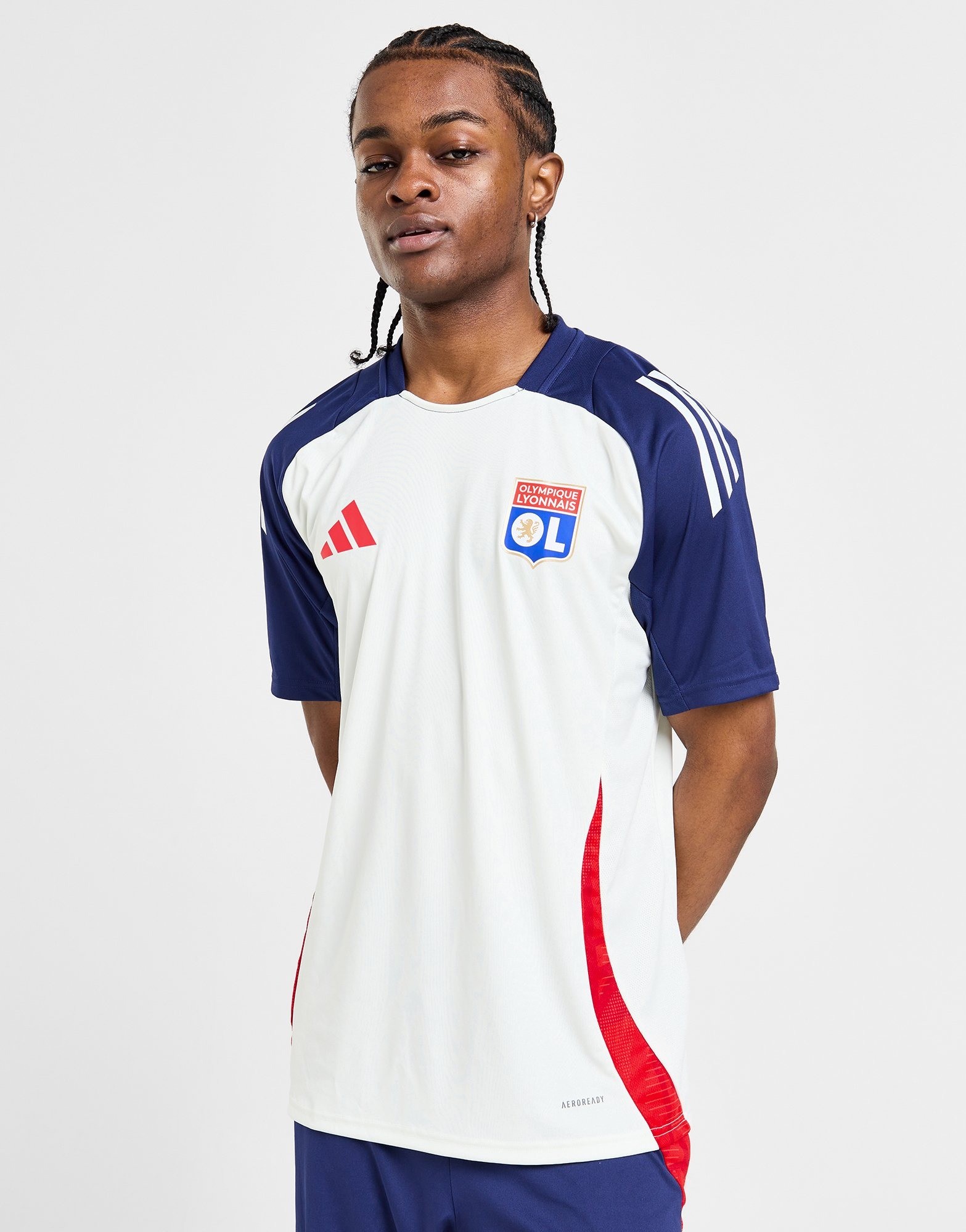 White adidas Olympique Lyon Training Shirt - JD Sports