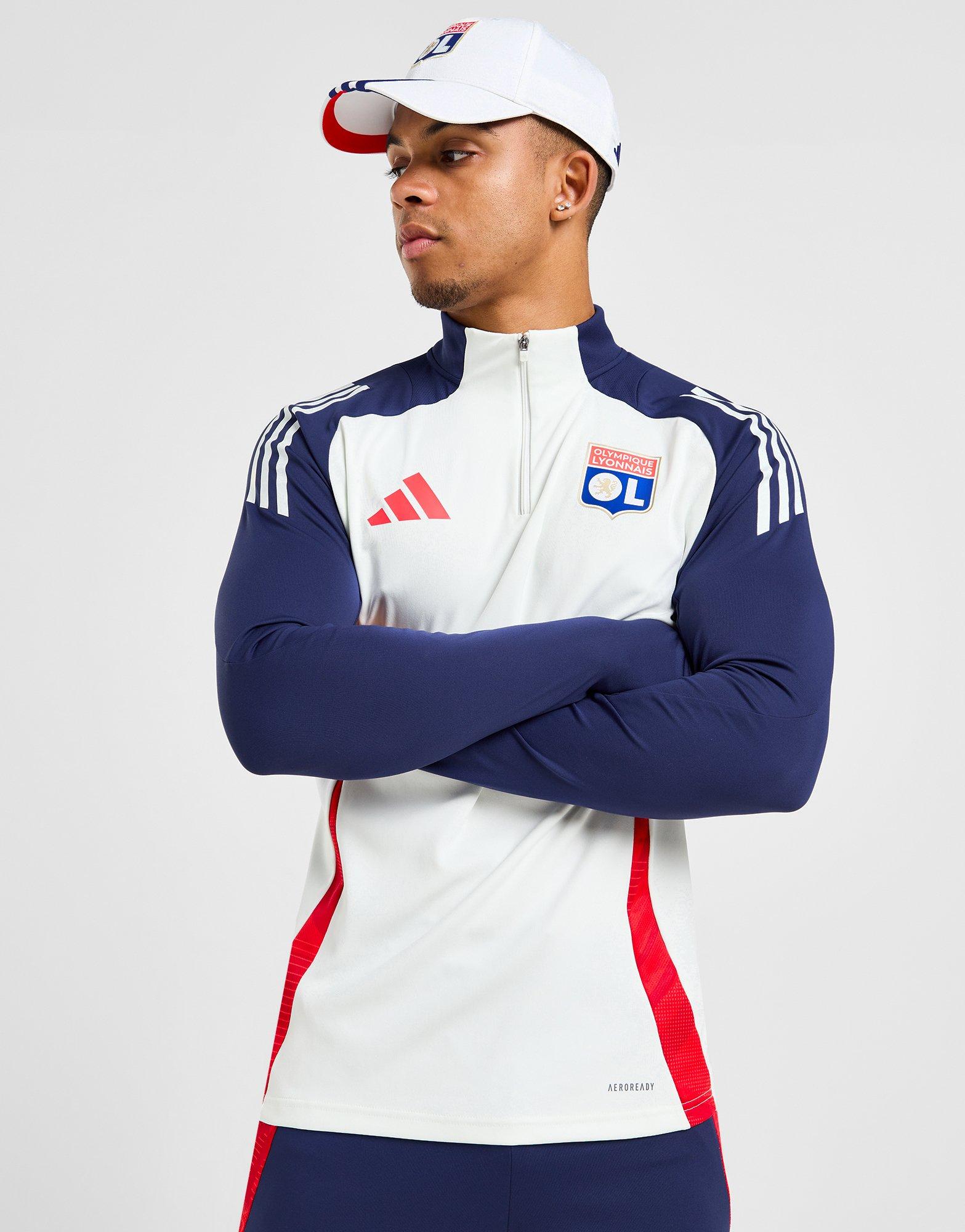 White adidas Olympique Lyon Training Top - JD Sports