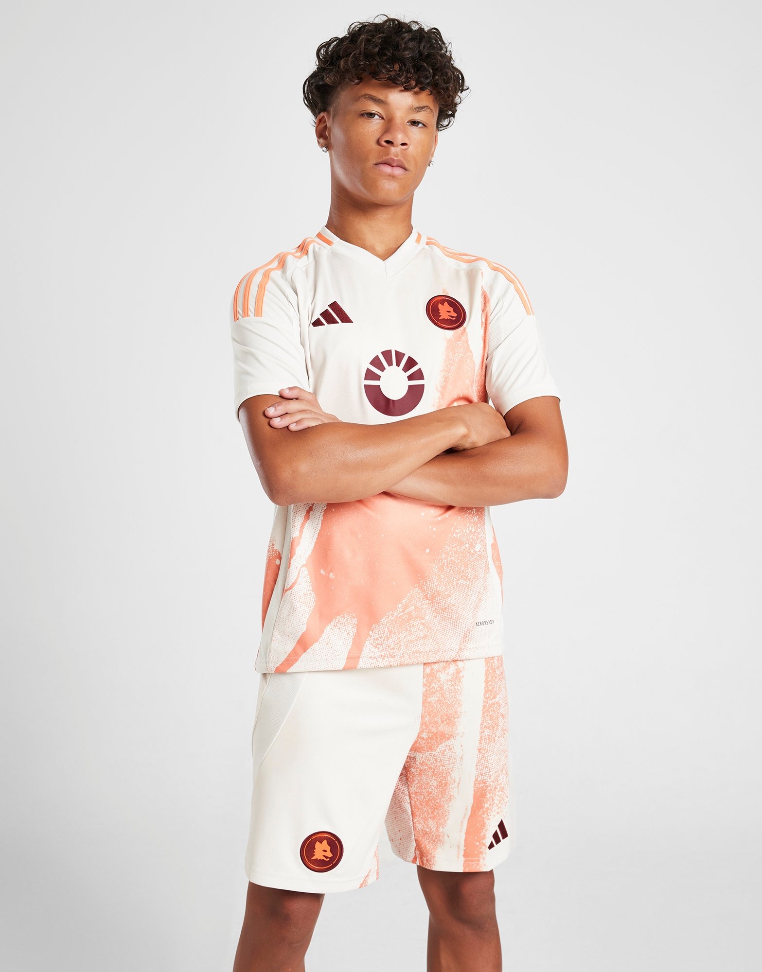 Grey adidas AS Roma 2024/25 Away Shorts Junior | JD Sports