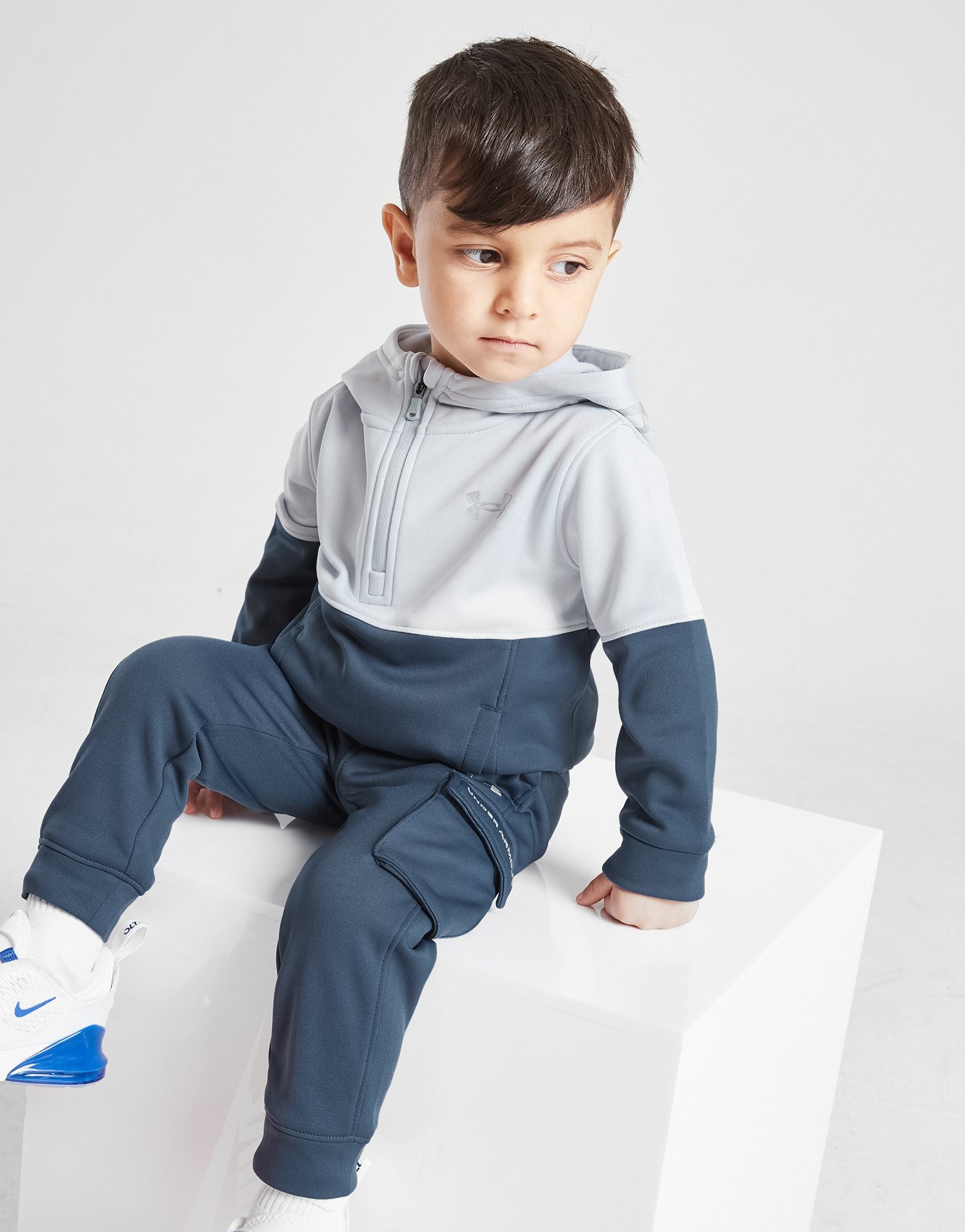 Grey Under Armour Colour Block Poly Fleece Tracksuit Infant Jd Sports