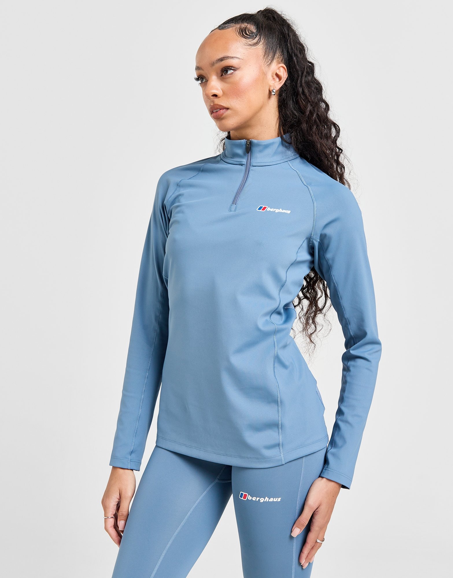 Blue Berghaus Tech Mesh 1/4 Zip Top - JD Sports