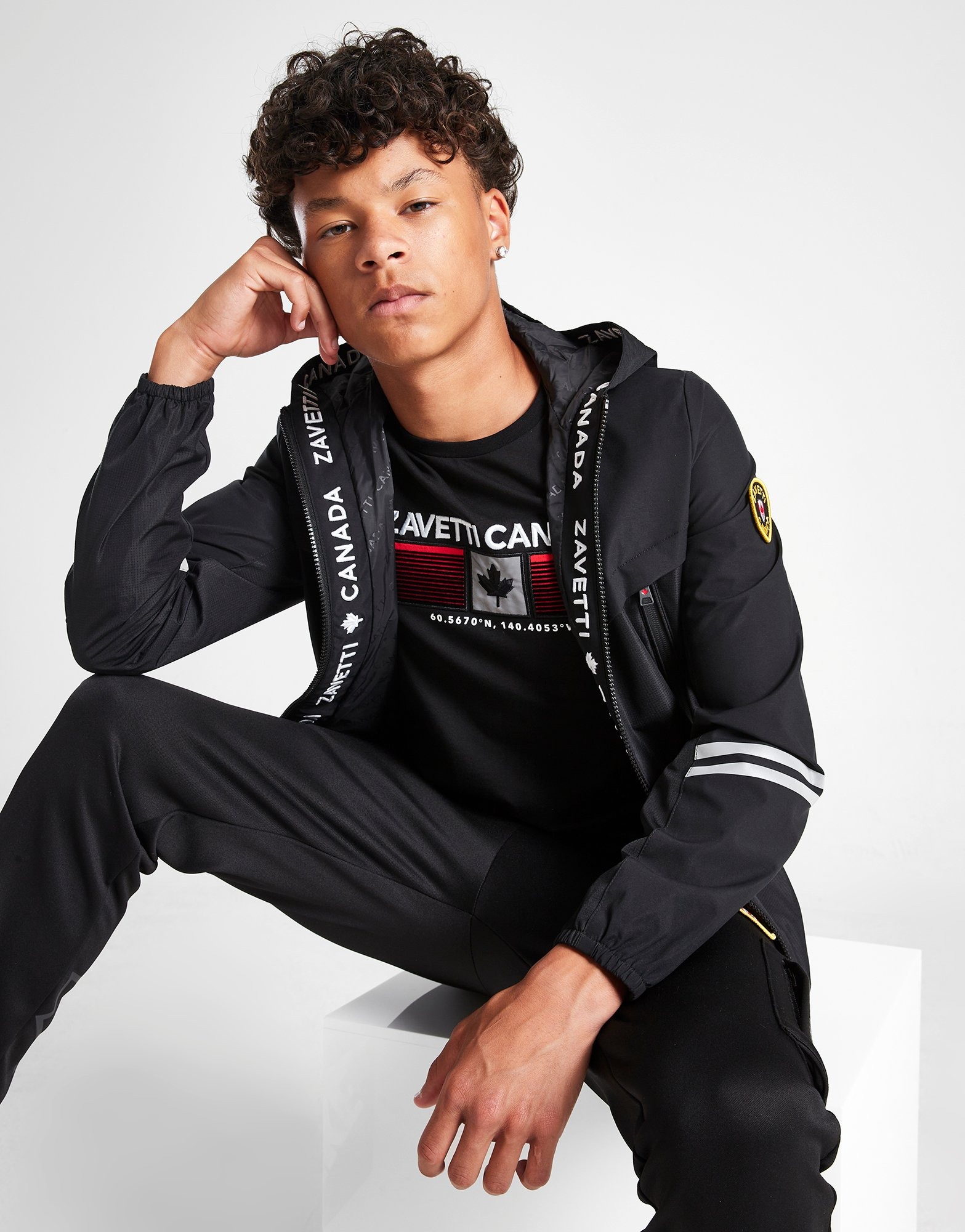 Black Zavetti Canada Vamaretta Windbreaker Jacket Junior - JD Sports Global