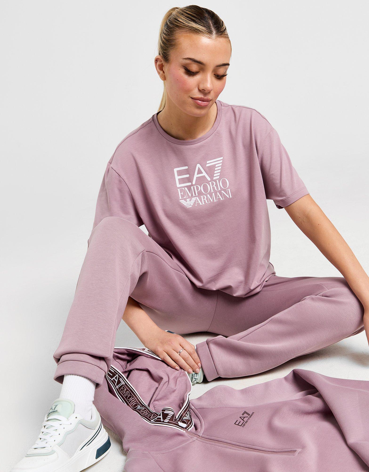 Emporio Armani EA7 Box Logo Boyfriend T-Shirt Lila - JD Sports Deutschland