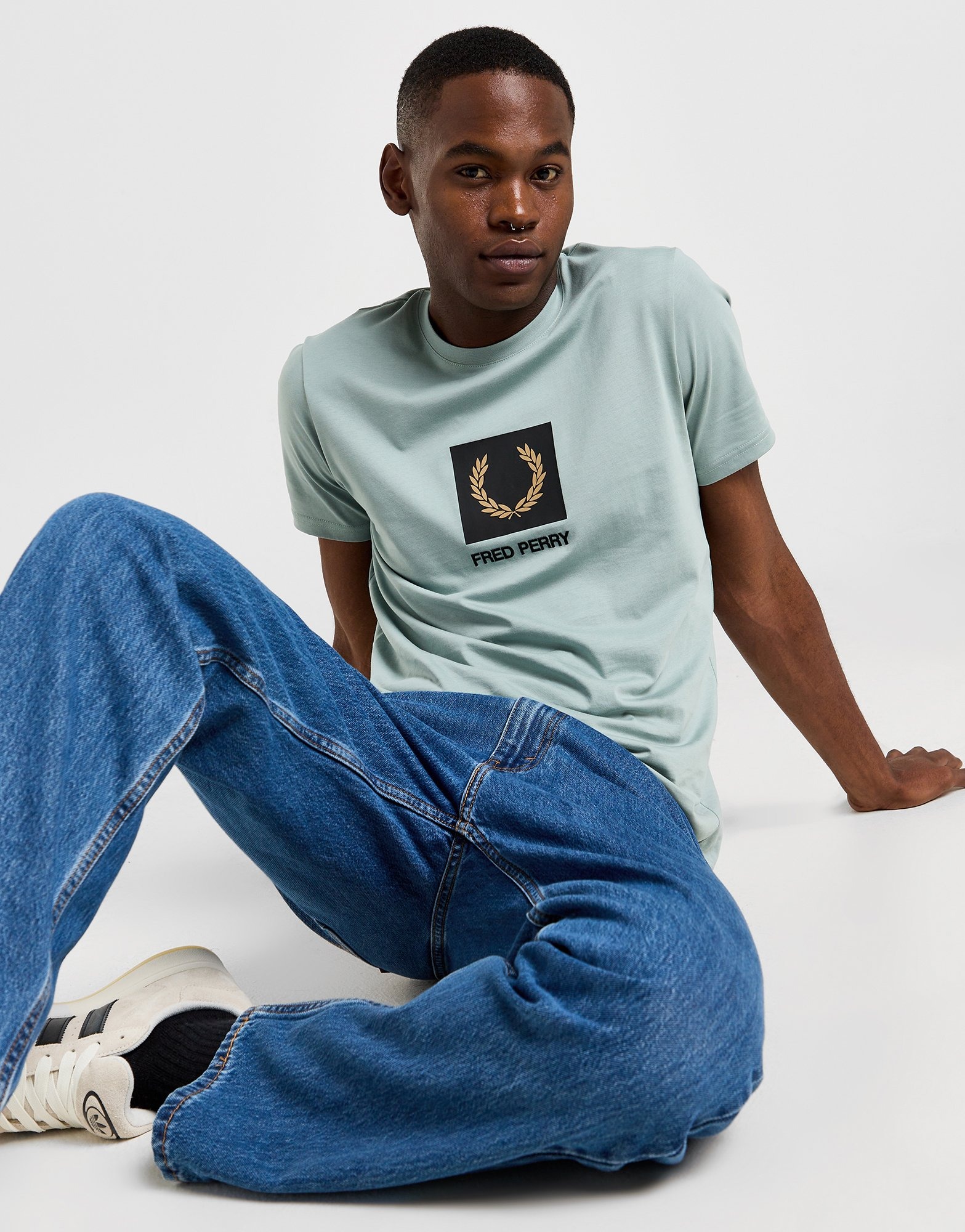 Green Fred Perry Box Logo T-Shirt - JD Sports Global