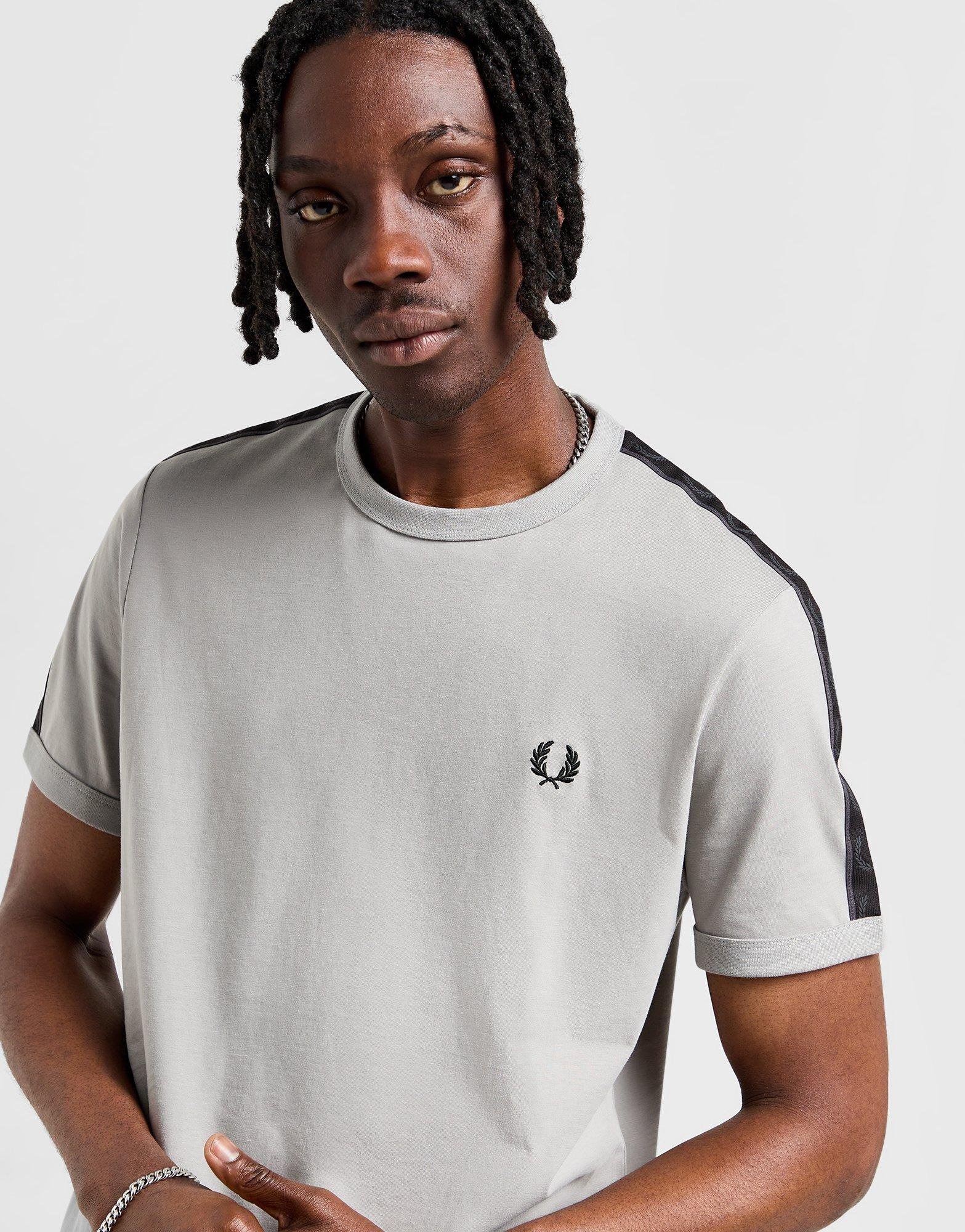 Grey Fred Perry Tape Ringer T-Shirt - JD Sports Singapore