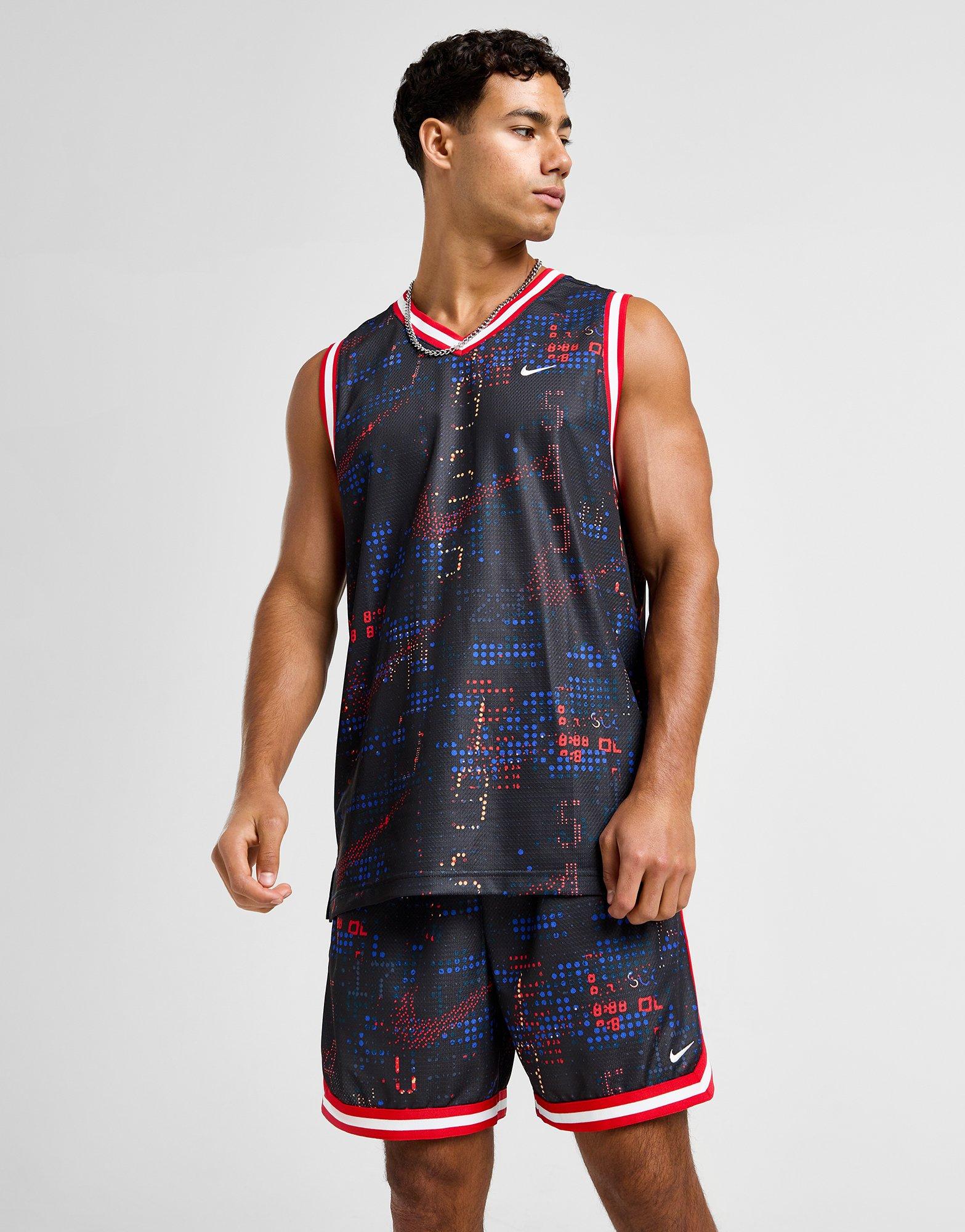 Nike All Over Print Basketball Jersey em Preto | JD Sports