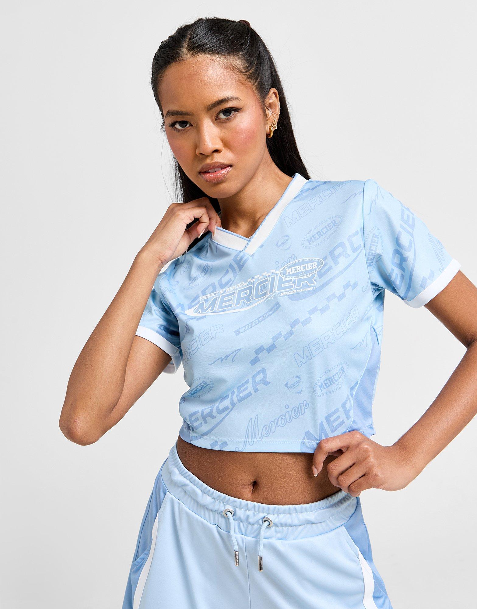 Blue MERCIER Score Crop T-Shirt - JD Sports