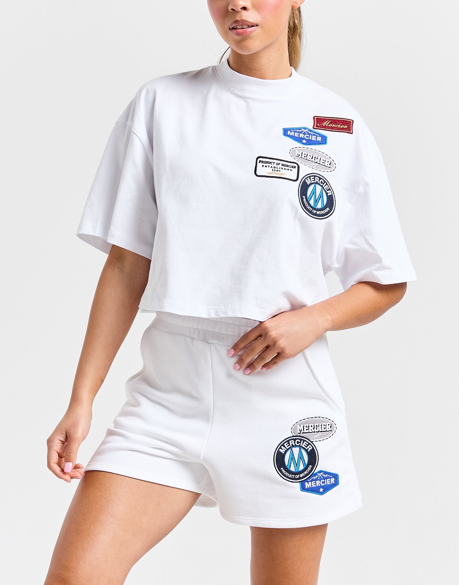 MERCIER Pantaloncini Badge in Bianco | JD Sports