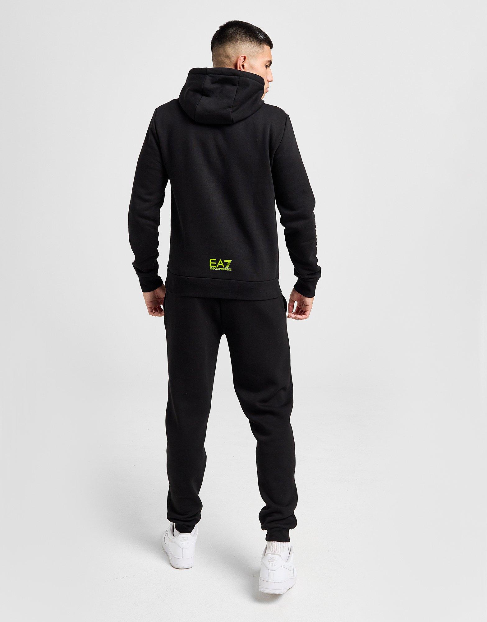 Black EA7 Emporio Armani Chest Tape Overhead Tracksuit JD Sports UK