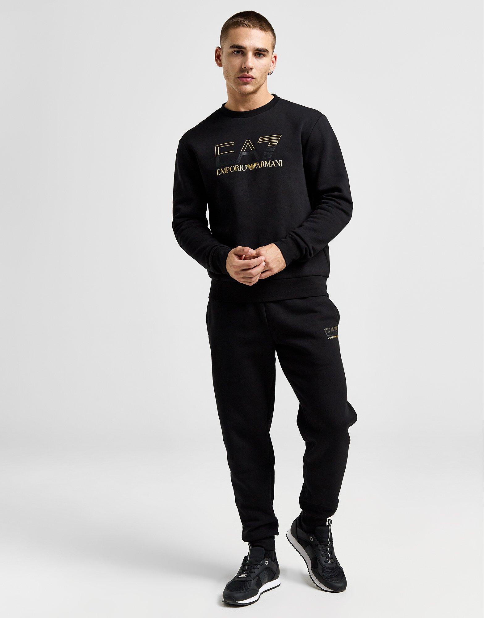 Black EA7 Emporio Armani Logo Crew Tracksuit JD Sports UK