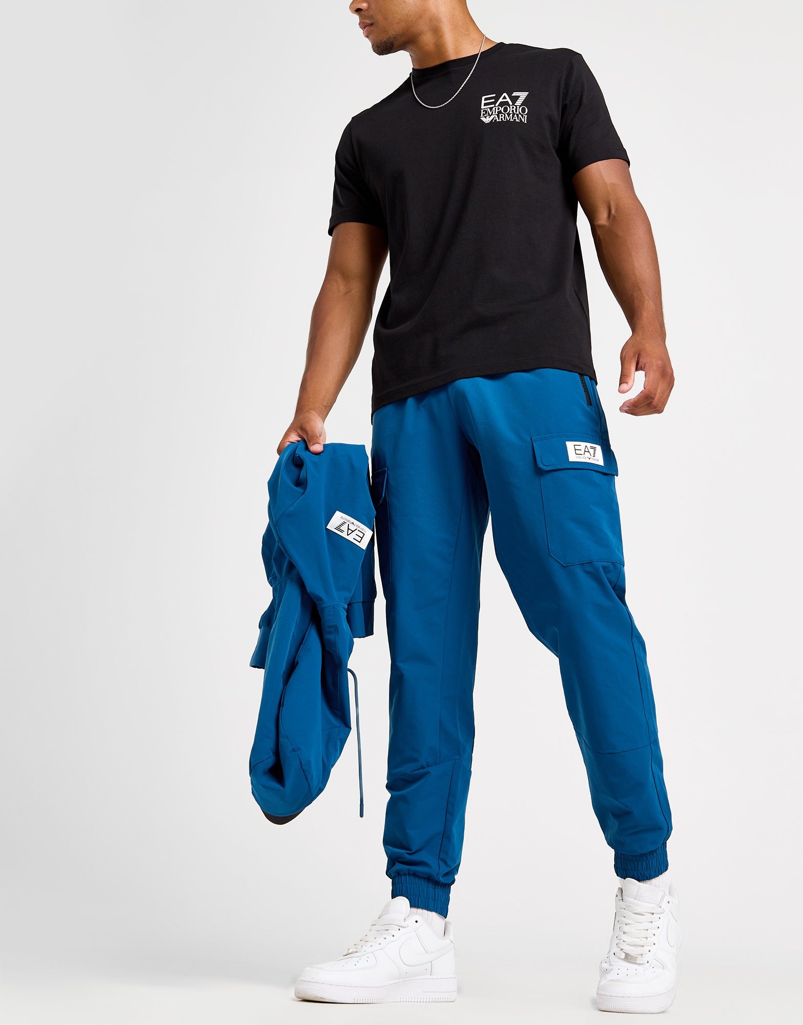 Blue Emporio Armani EA7 Badge Tech Cargo Pants - JD Sports NZ