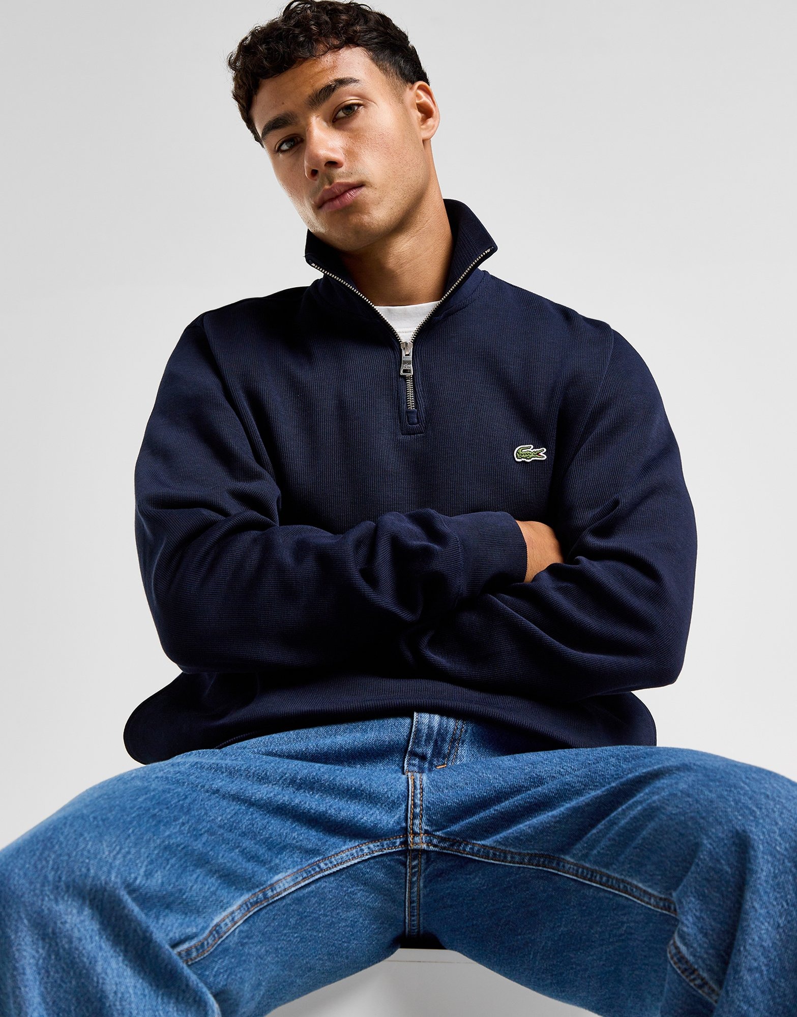 Lacoste 1/2 Zip Crew Sweatshirt Blau - JD Sports Österreich