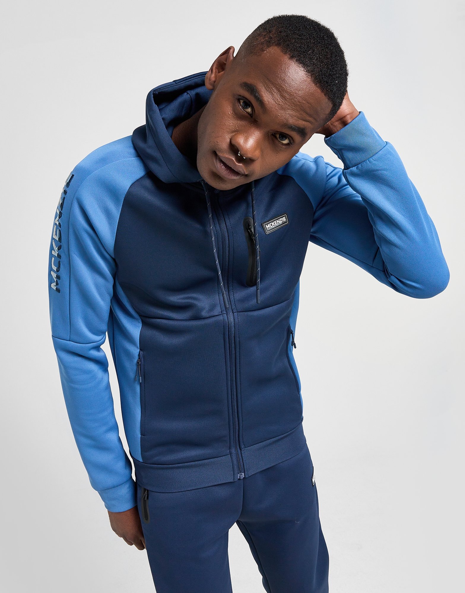 Blue McKenzie Base Poly Full Zip Hoodie - JD Sports Australia