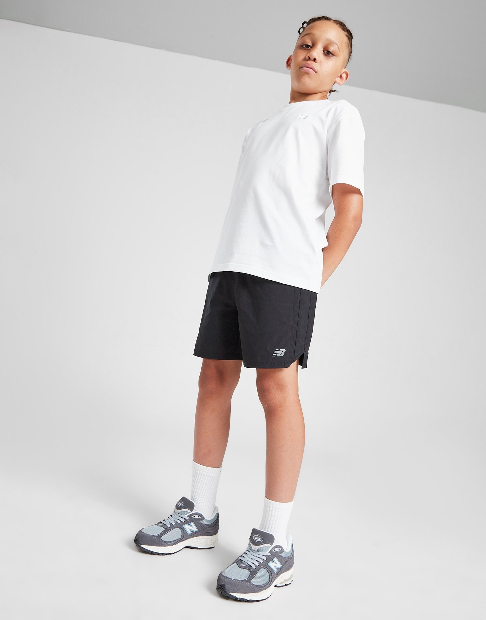 Black New Balance B Shrt Nb Wvn Blk/wht - JD Sports