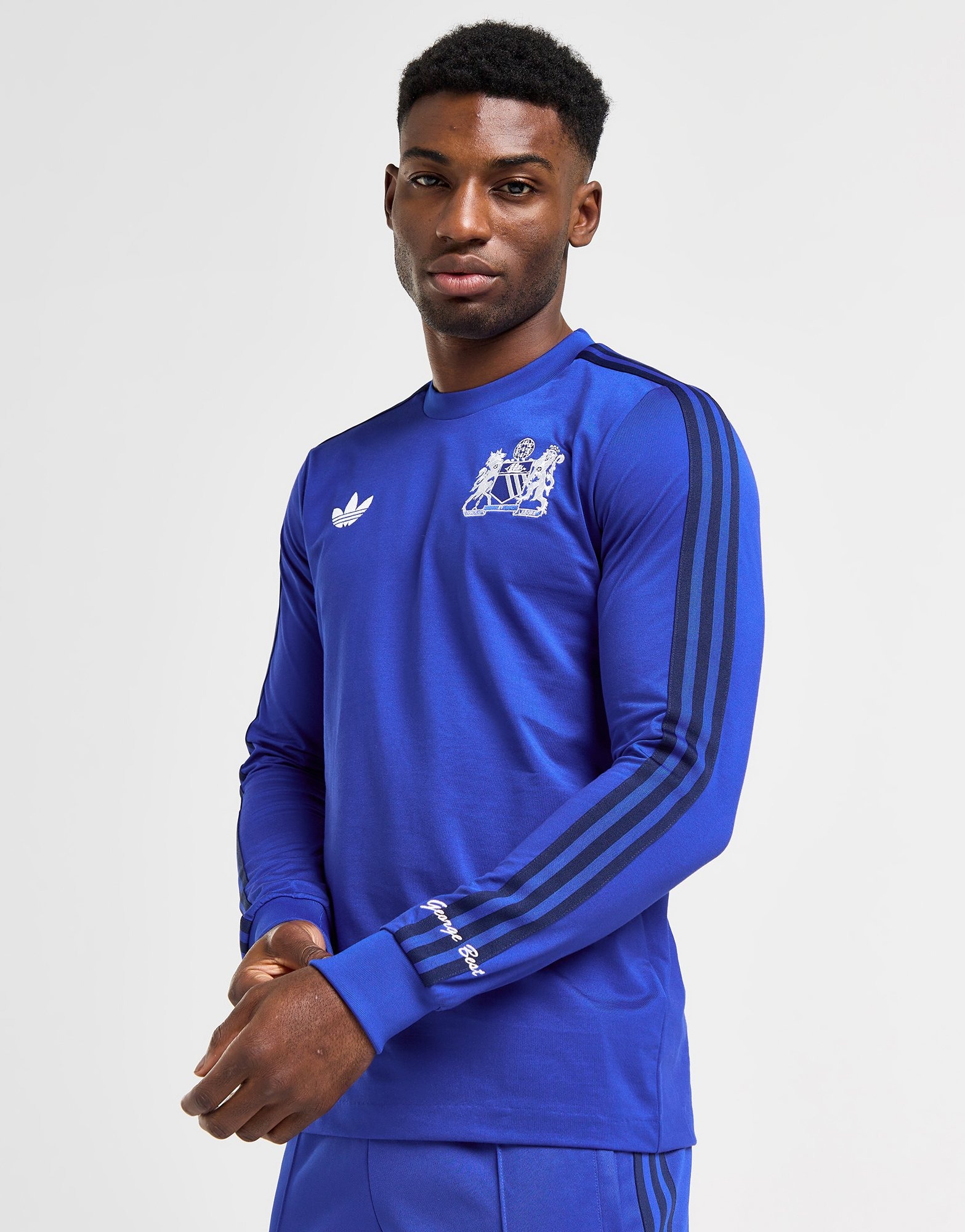 Blue adidas Originals Manchester United FC George Best Long Sleeve ...