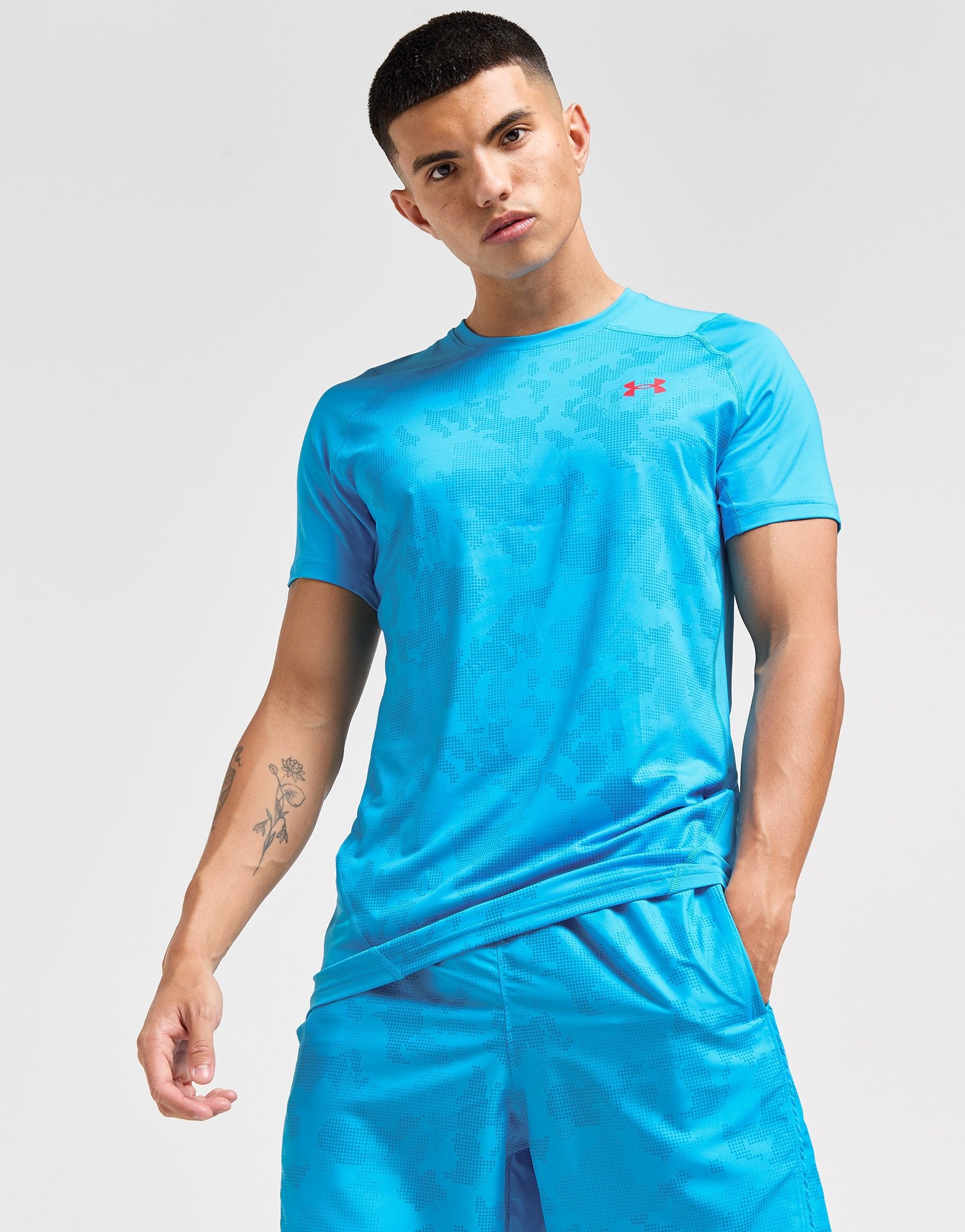 Blue Under Armour Heatgear Camo T Shirt Jd Sports